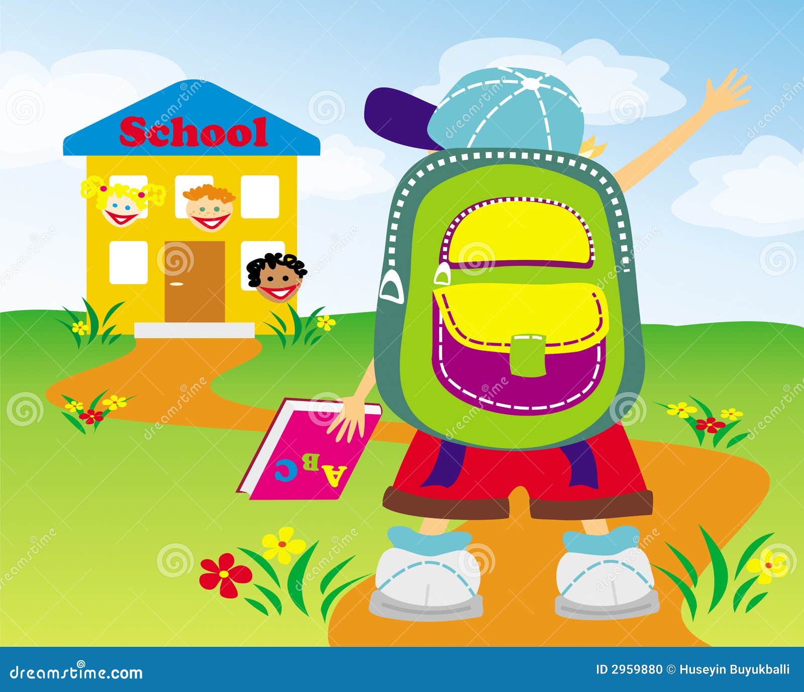 Hello, school stock vector. Illustration of children, pathway - 2959880