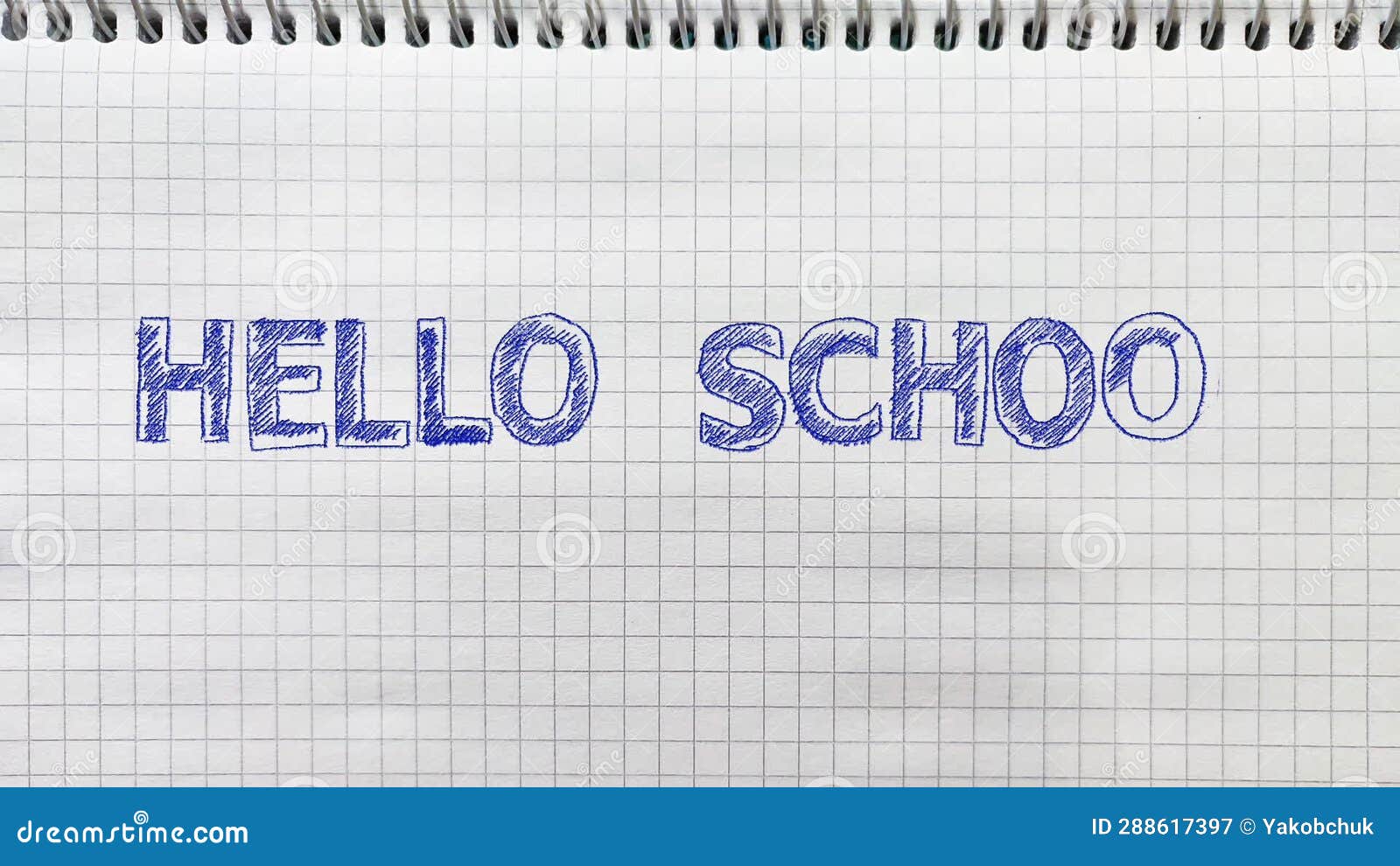 Hello School. Illustration on a Notebook Page in a Cell Stock Video ...