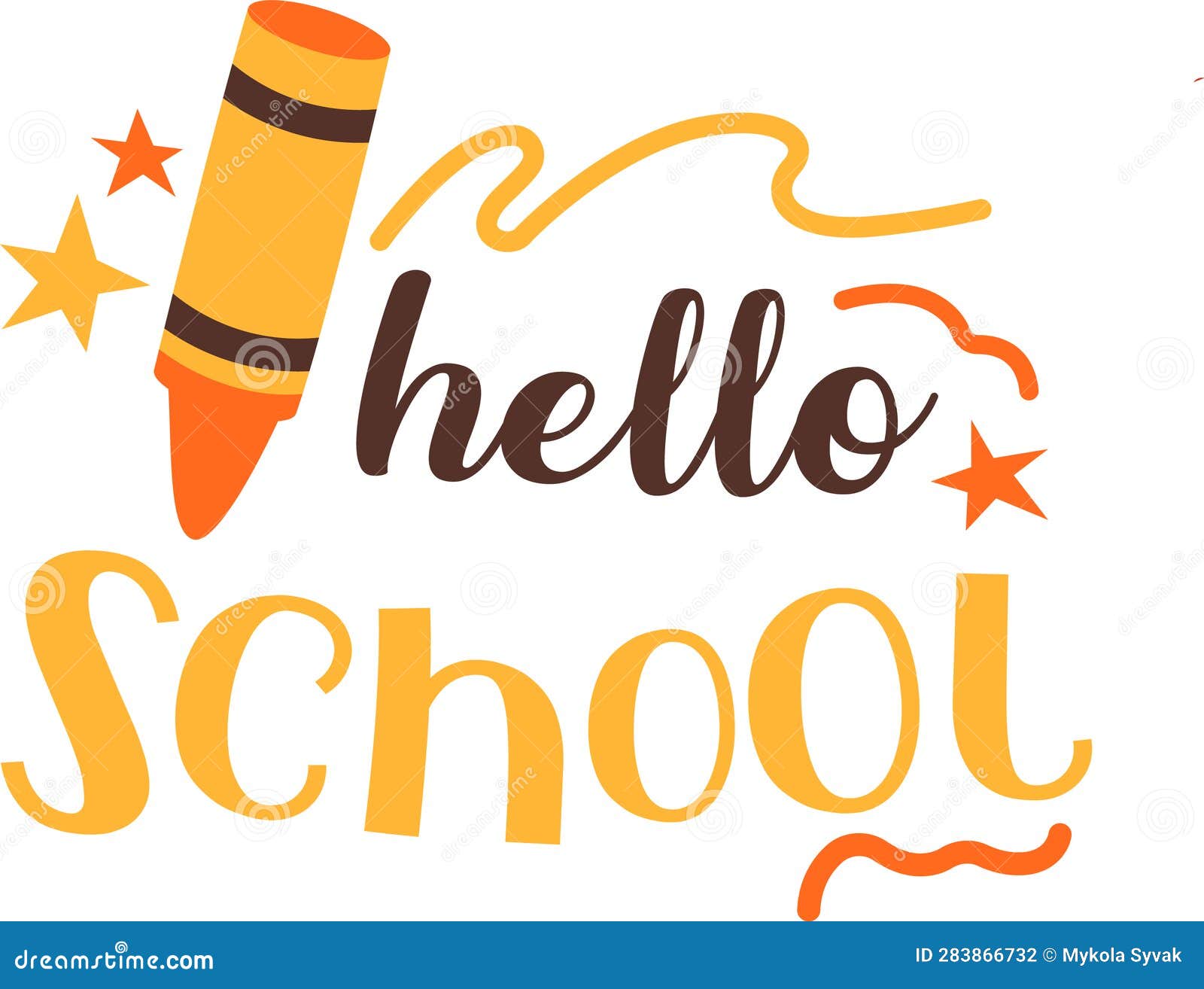 Hello School Sticker stock vector. Illustration of badge - 283866732
