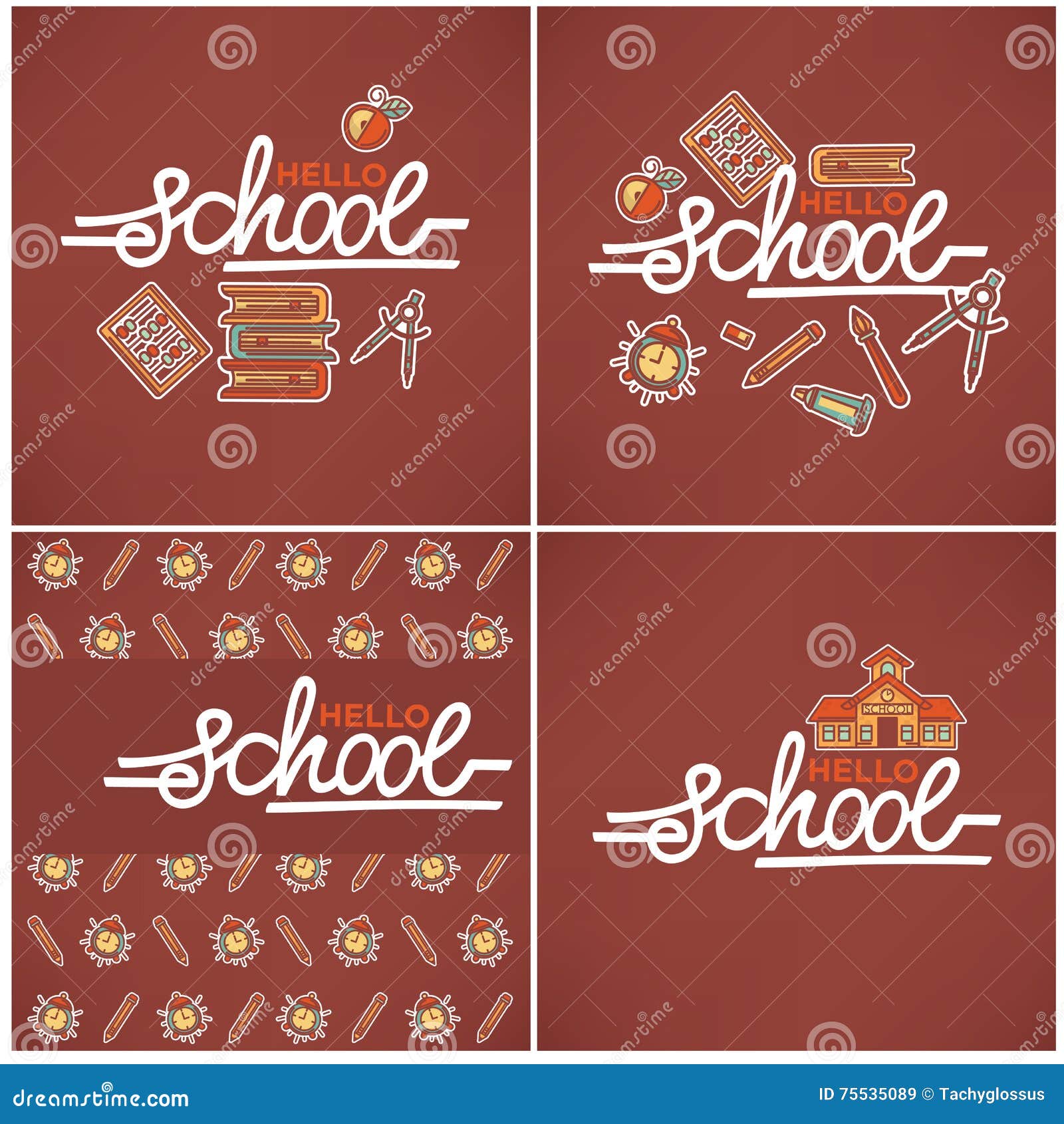 Hello School Cartoon Vector Illustration | CartoonDealer.com #234993196
