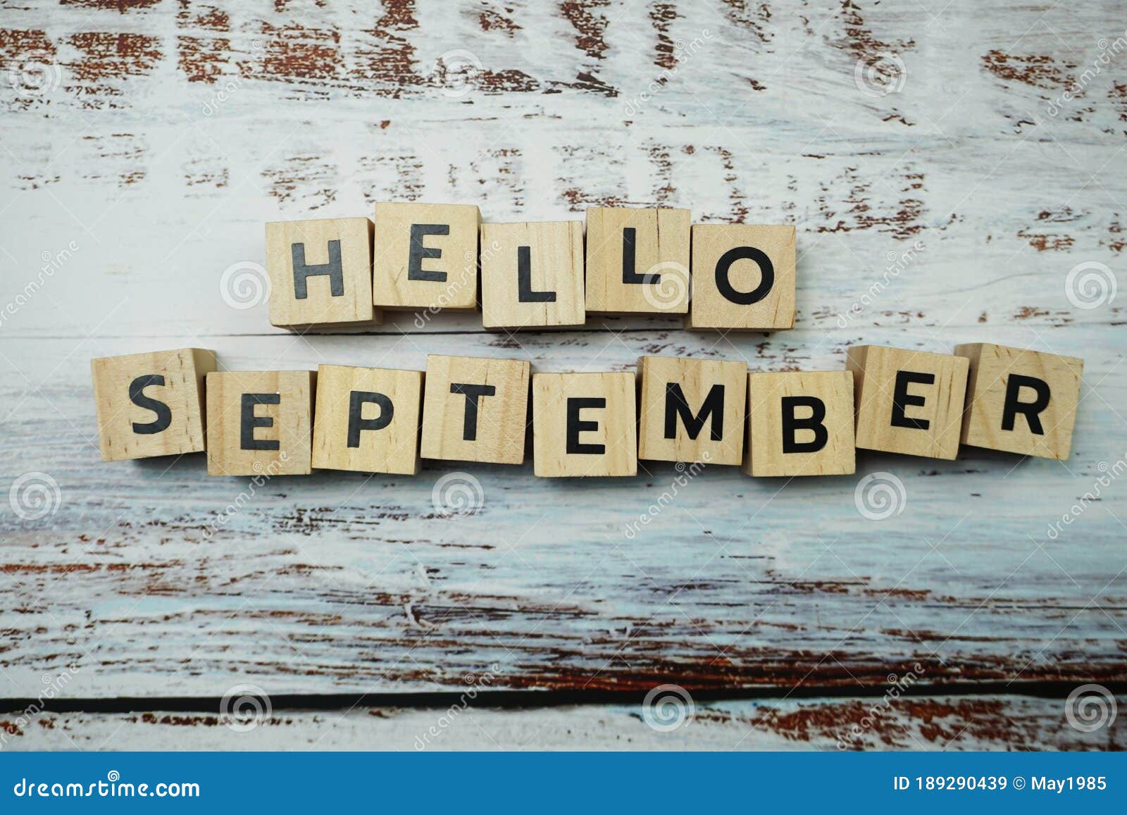 Hello September Alphabet Letters on Wooden Background Stock Image ...