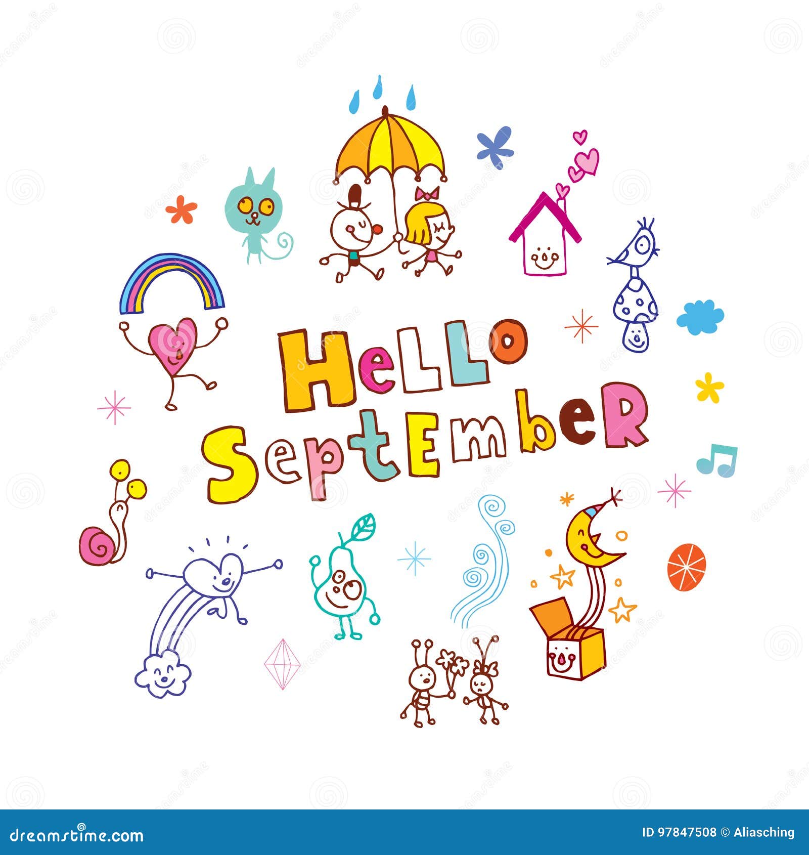 Hello September. Autumn Leaf Ornamental Frame. Vector Illustration ...