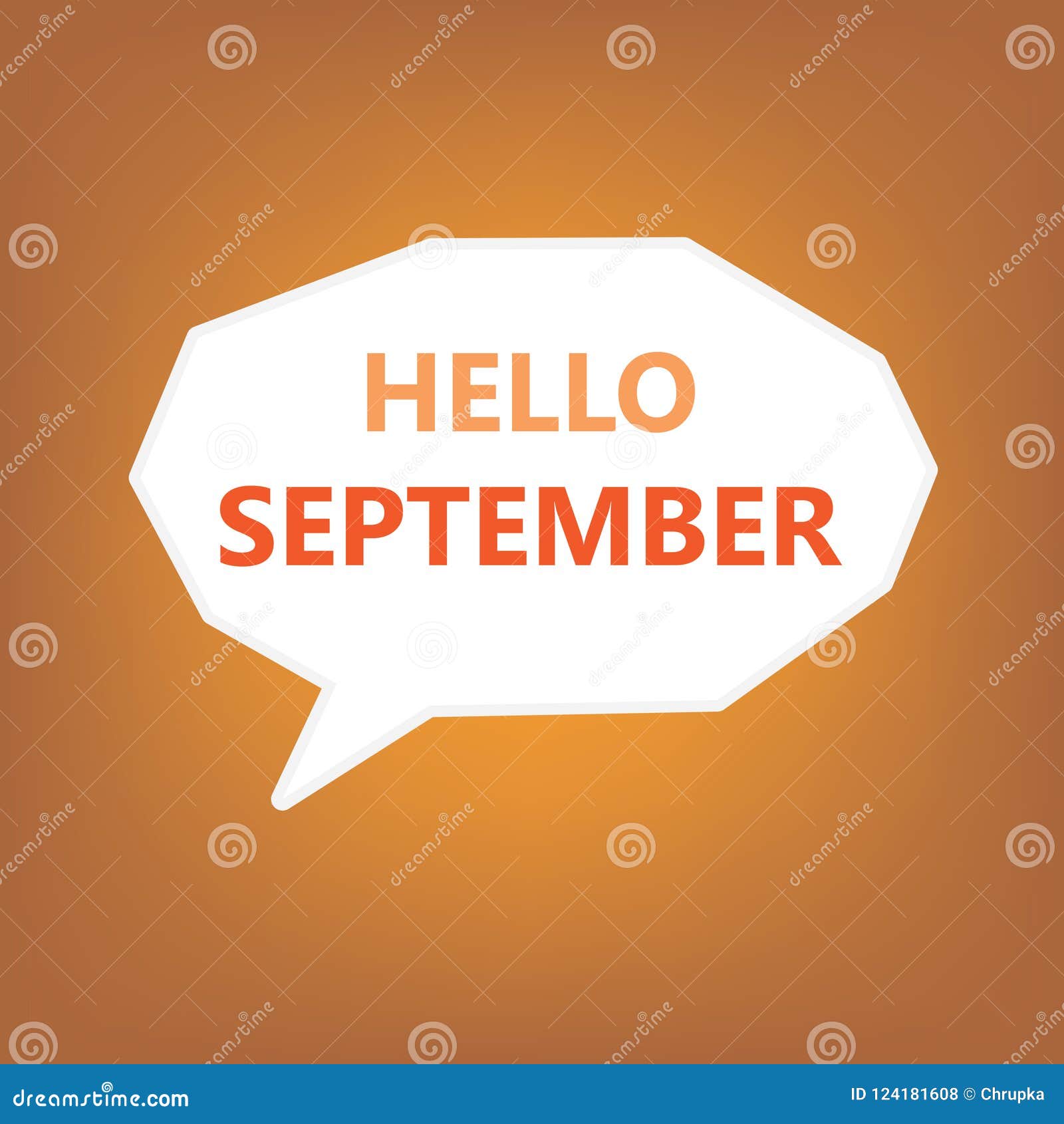 Hello september concept stock vector. Illustration of speech - 124181608