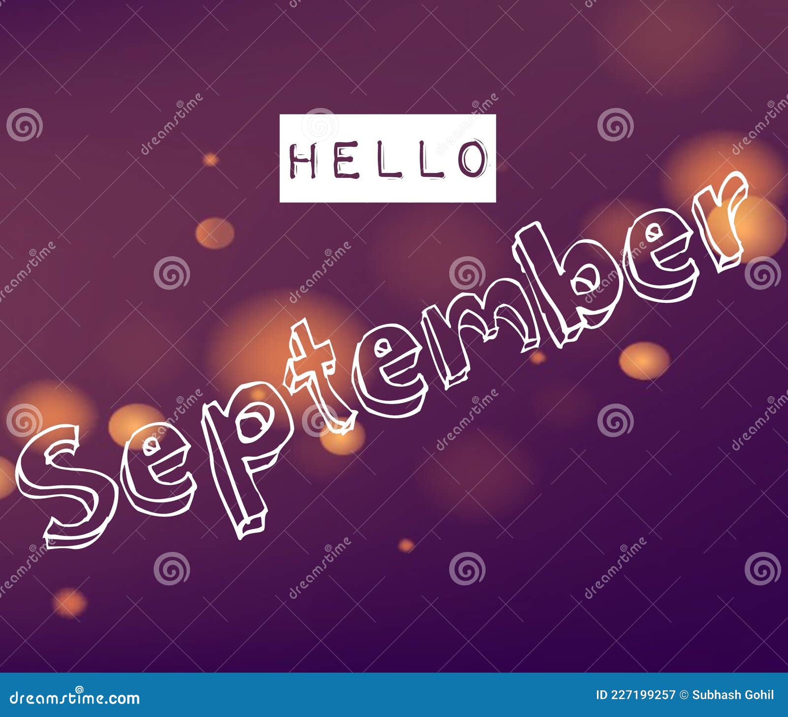 Hello September Design Background Stock Illustration - Illustration of ...