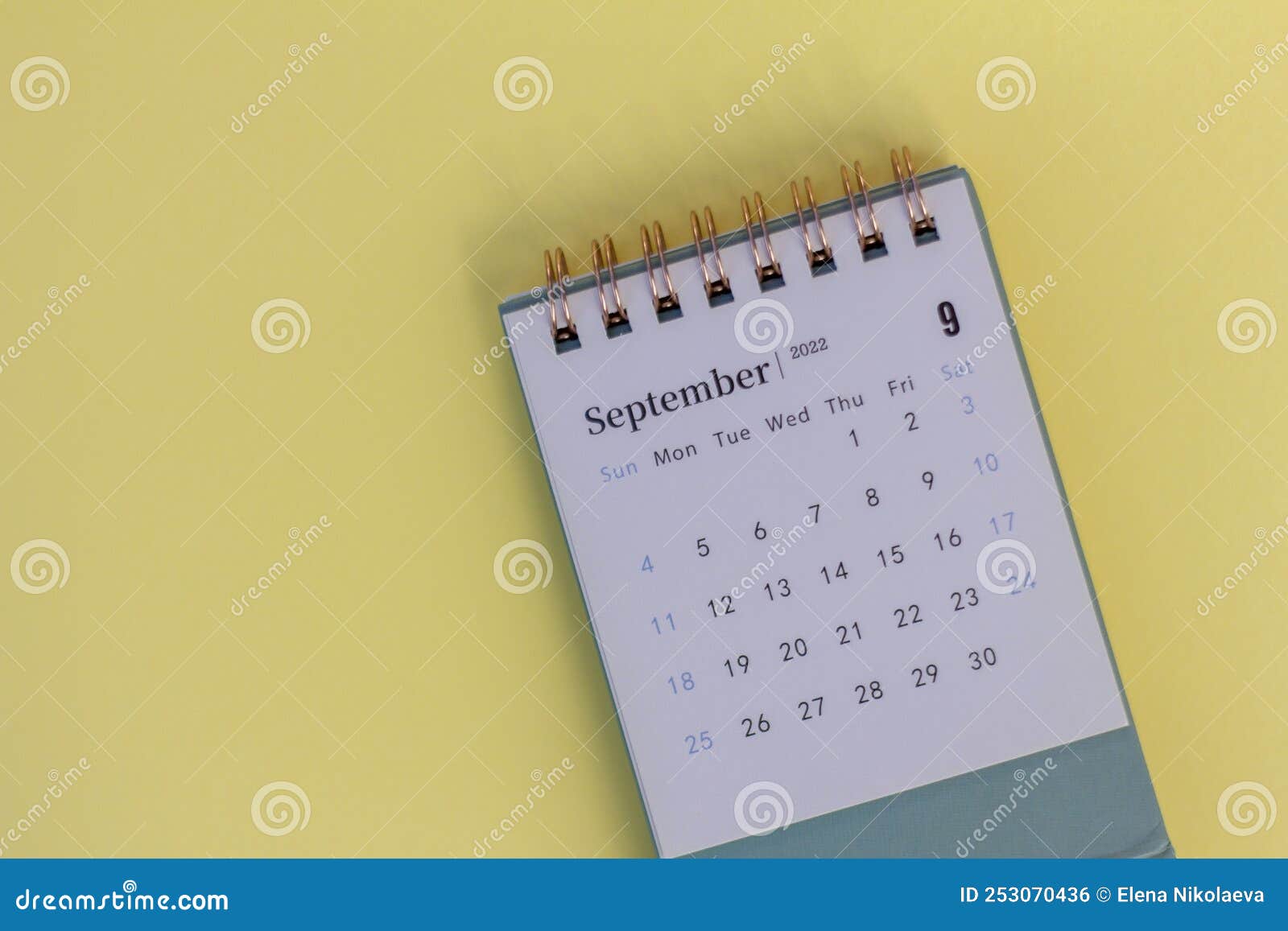 Hello September.Desktop Calendar for September 2022. Stock Photo ...