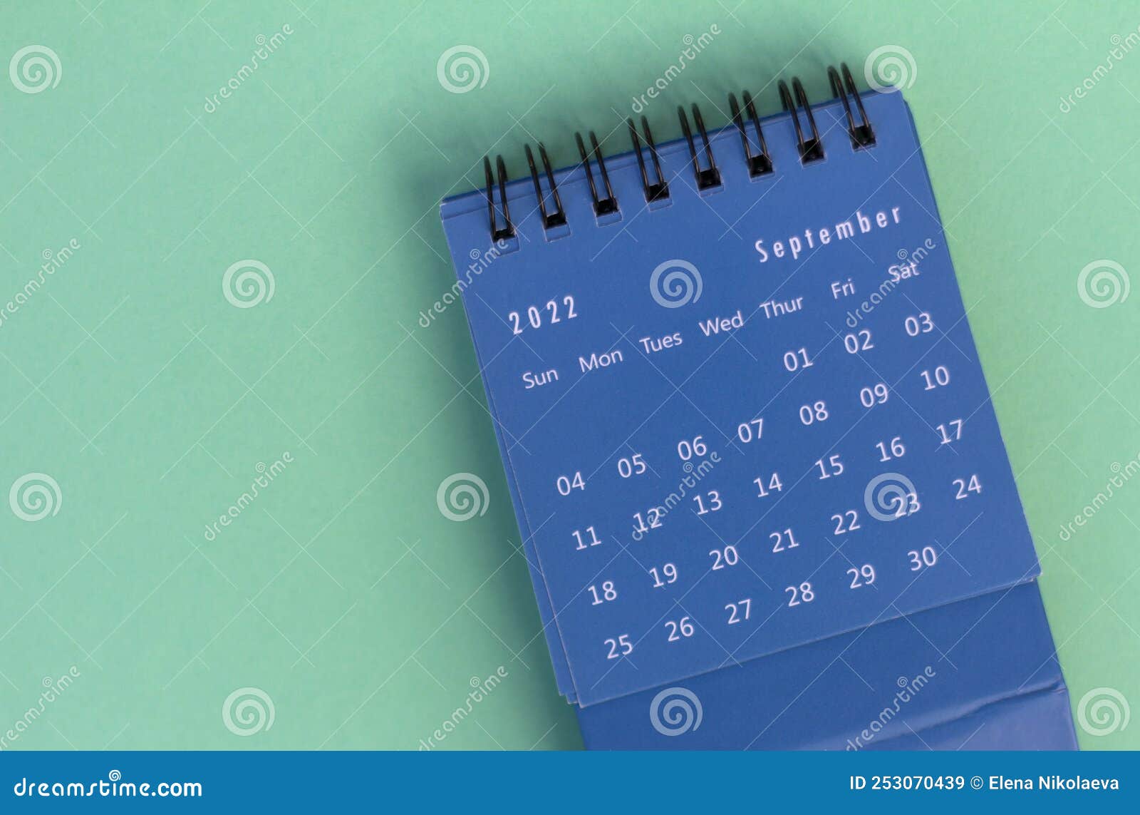 Hello September.Desktop Calendar for September 2022. Stock Image ...