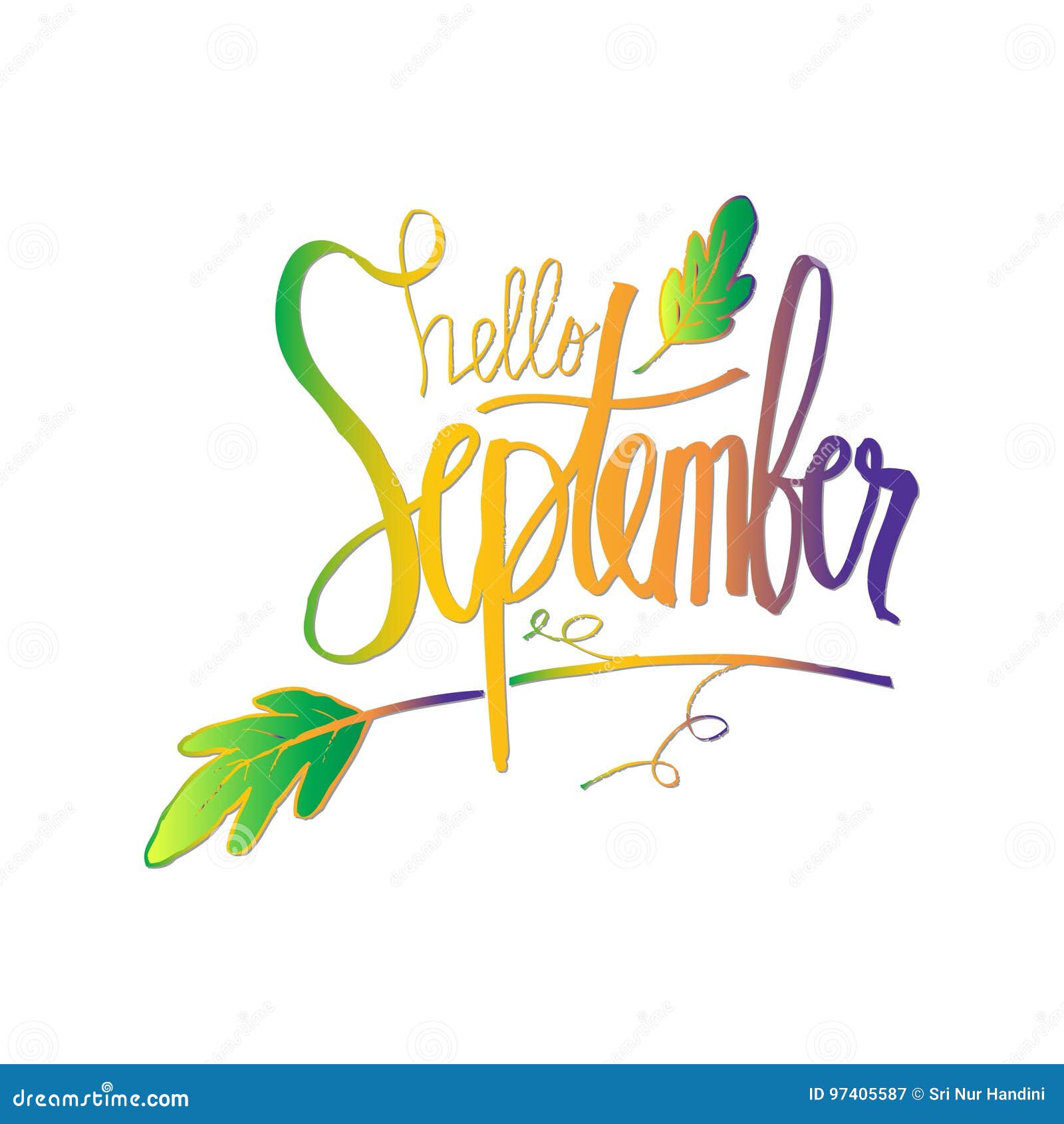 Hello September. stock vector. Illustration of hello - 97405587
