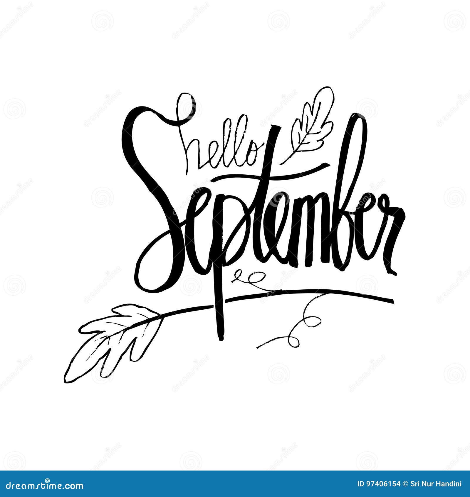 Hello September. stock illustration. Illustration of decorative - 97406154