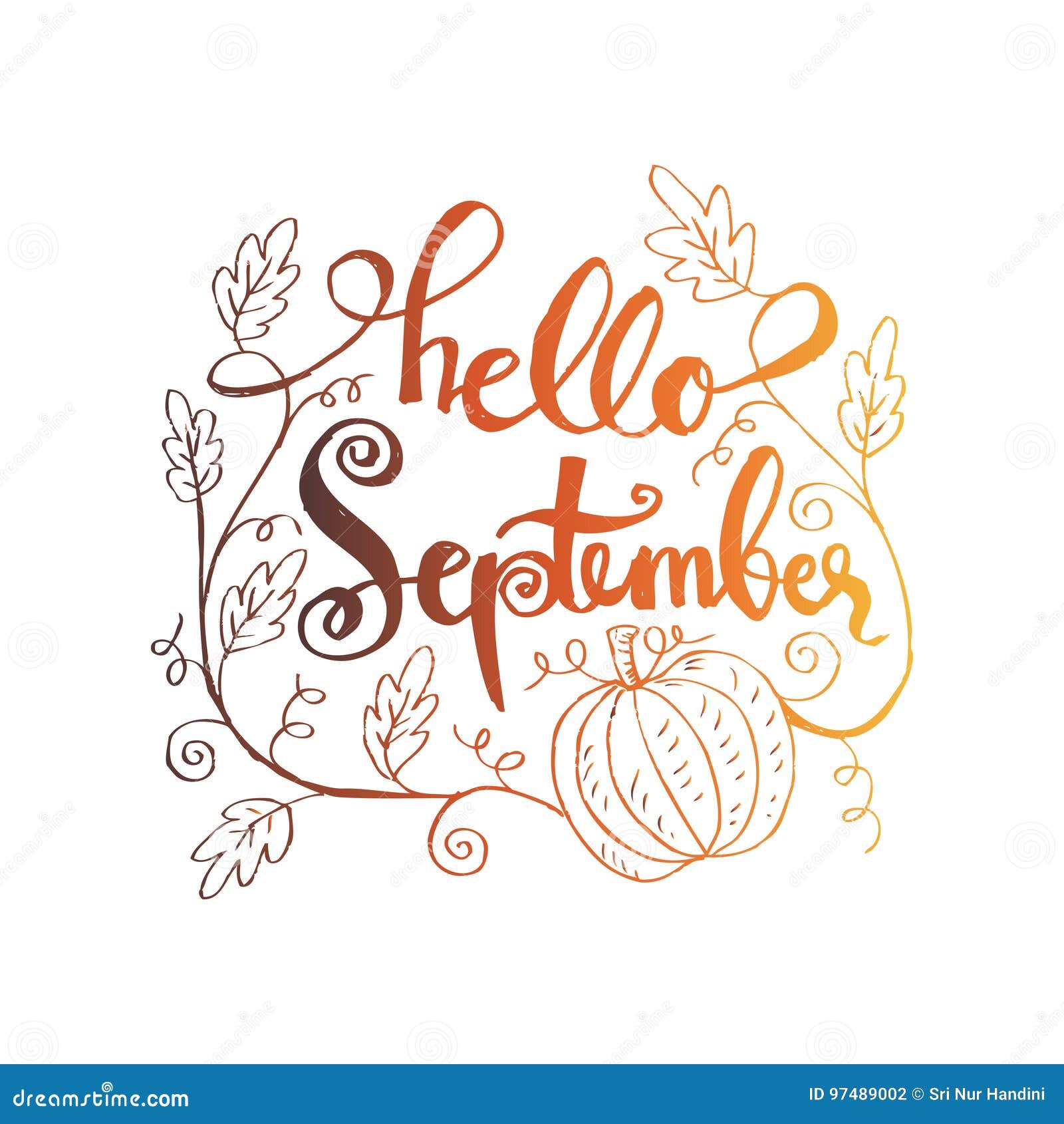 Hello September stock illustration. Illustration of graphic - 97489002
