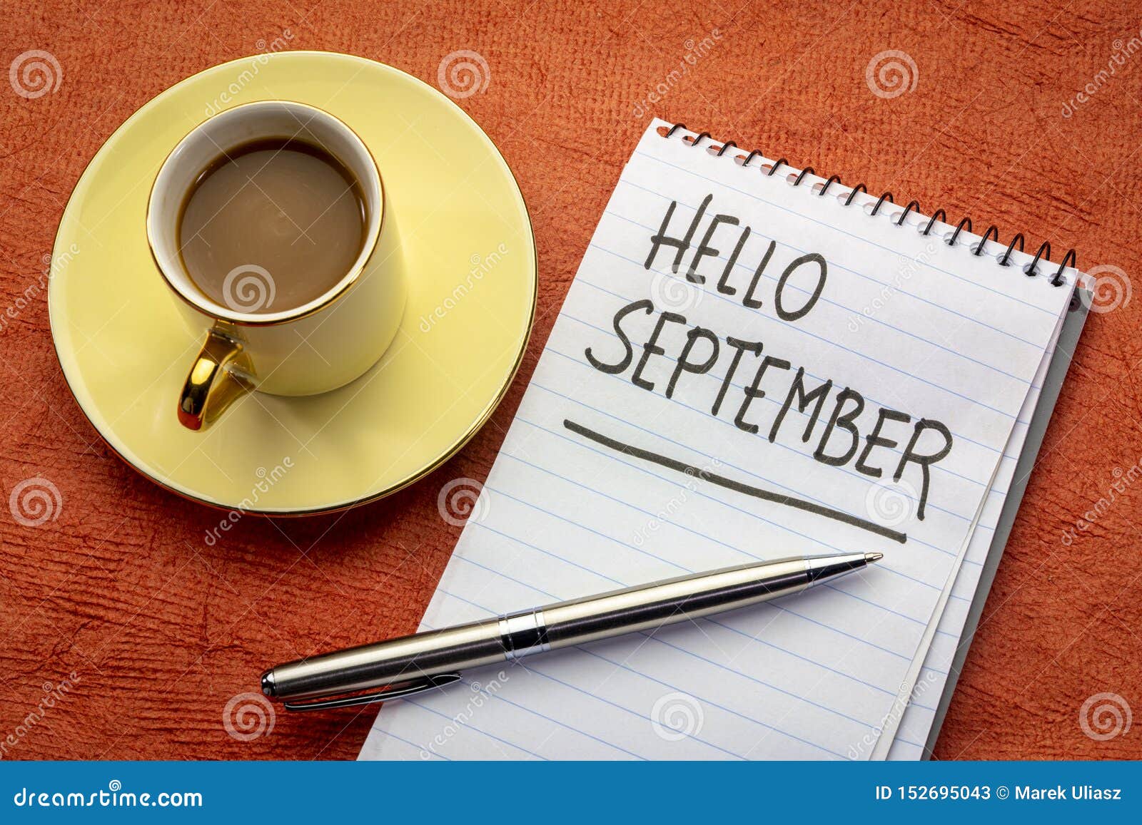 Hello September Handwriting Stock Image - Image of notebook, month ...
