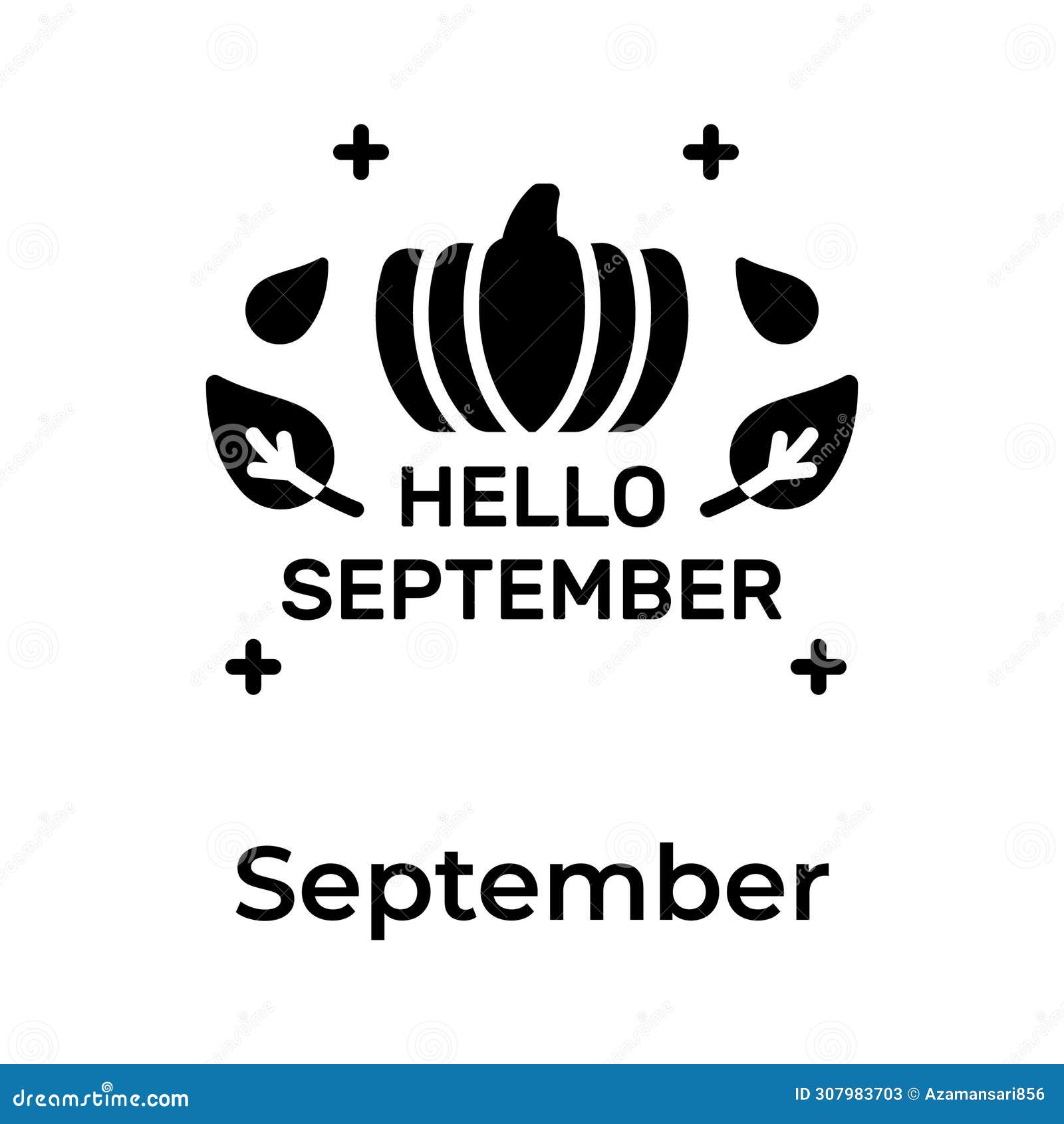 Hello September Icon in Unique and Trendy Style, Ready To Use Vector ...