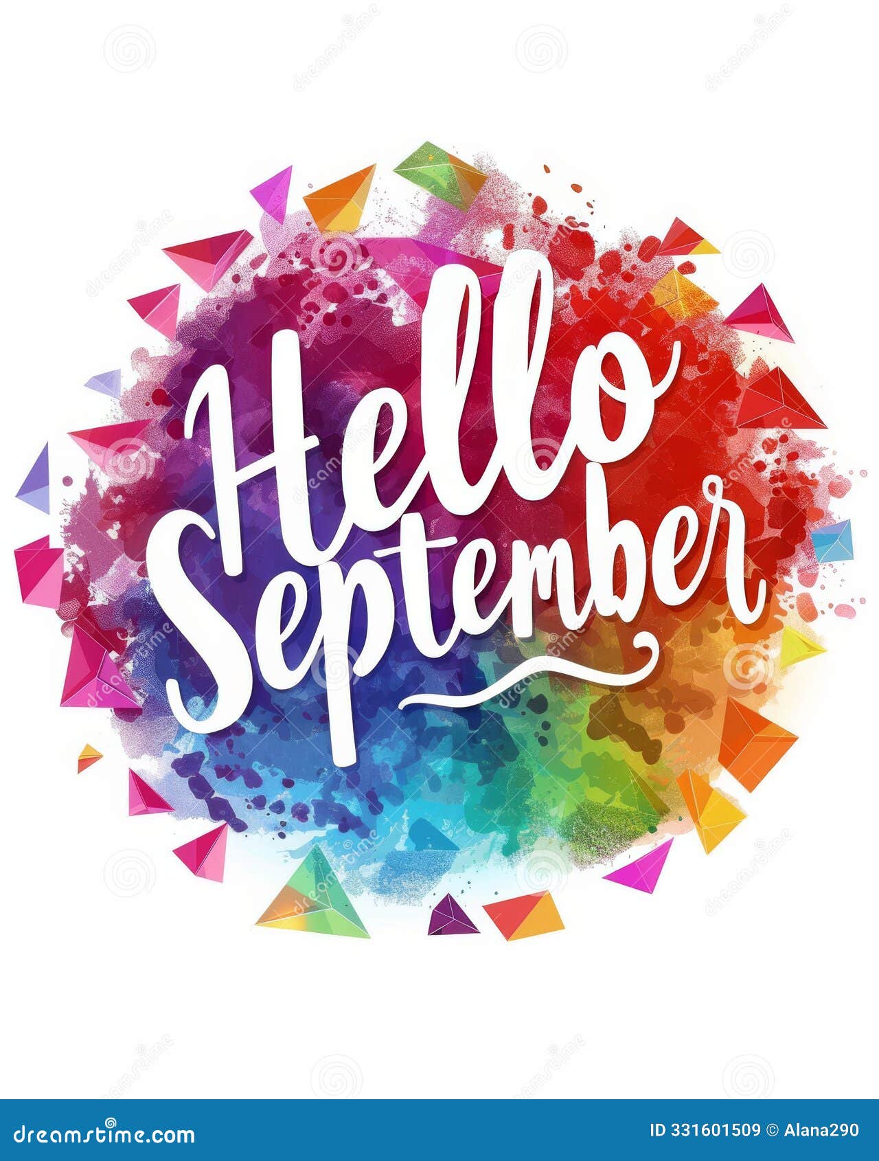 Hello September - Modern Calligraphy Lettering on Triangular Styled ...
