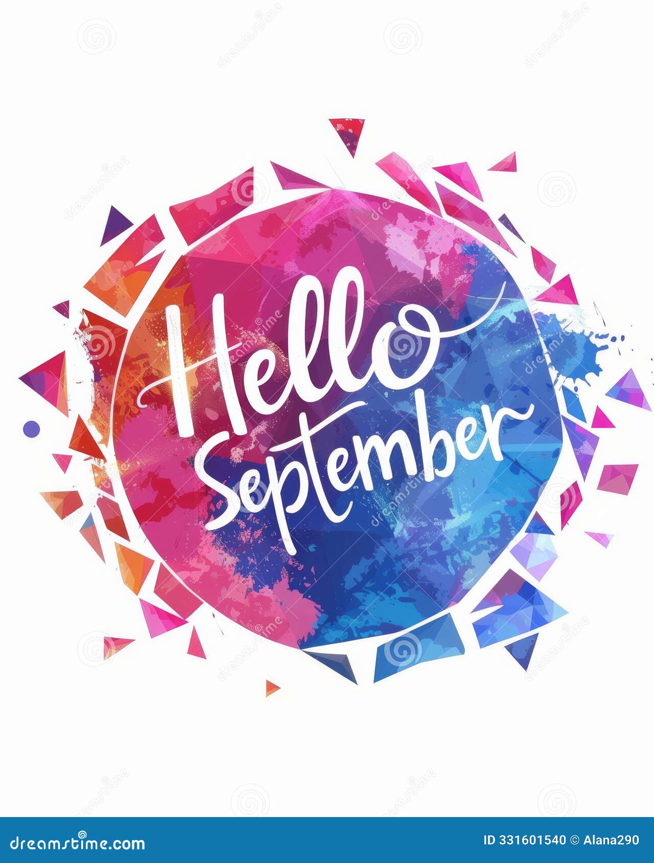 Hello September - Modern Calligraphy Lettering on Triangular Styled ...