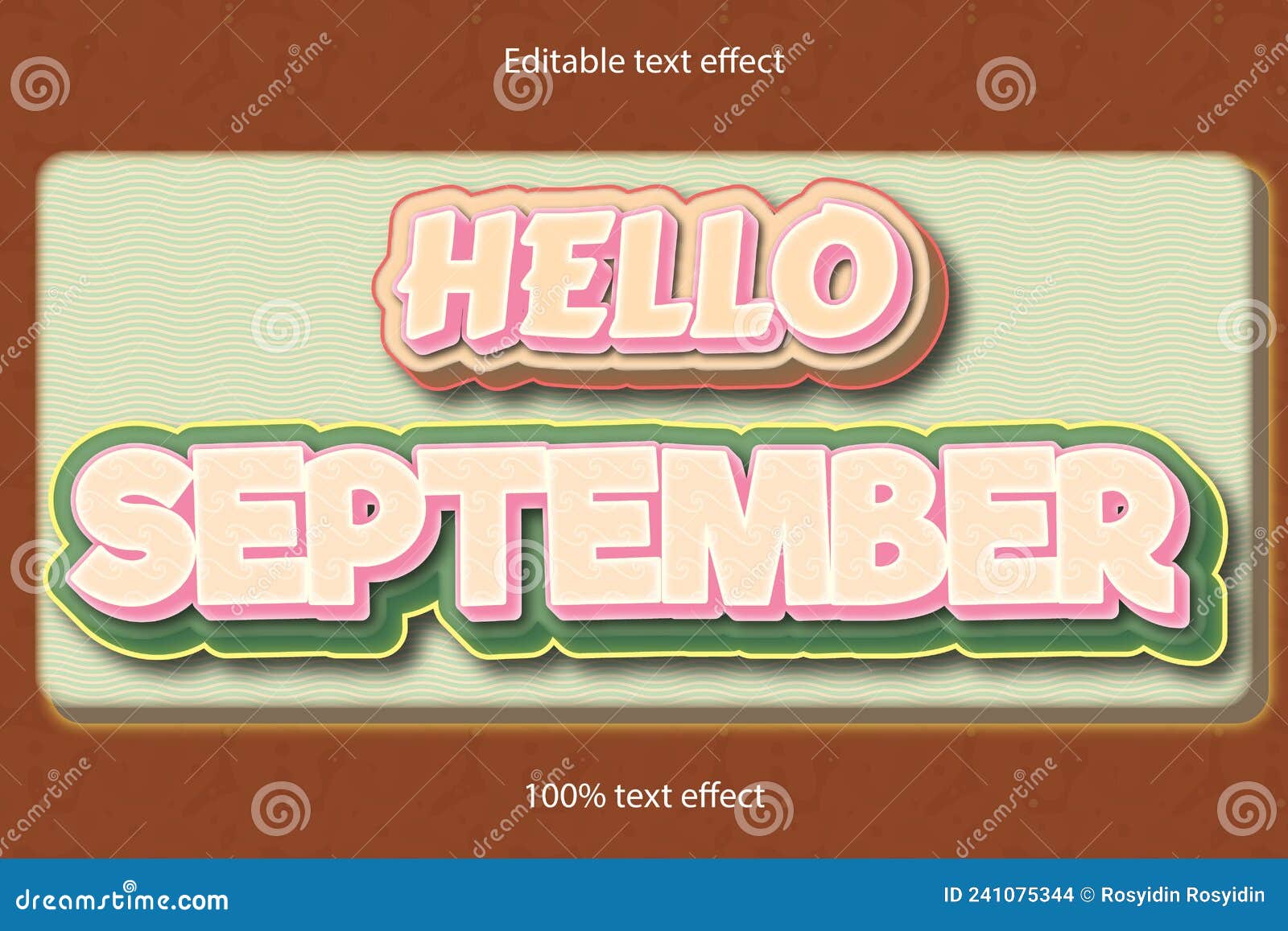 Hello September with Shadow Text Text Effect Stock Vector ...
