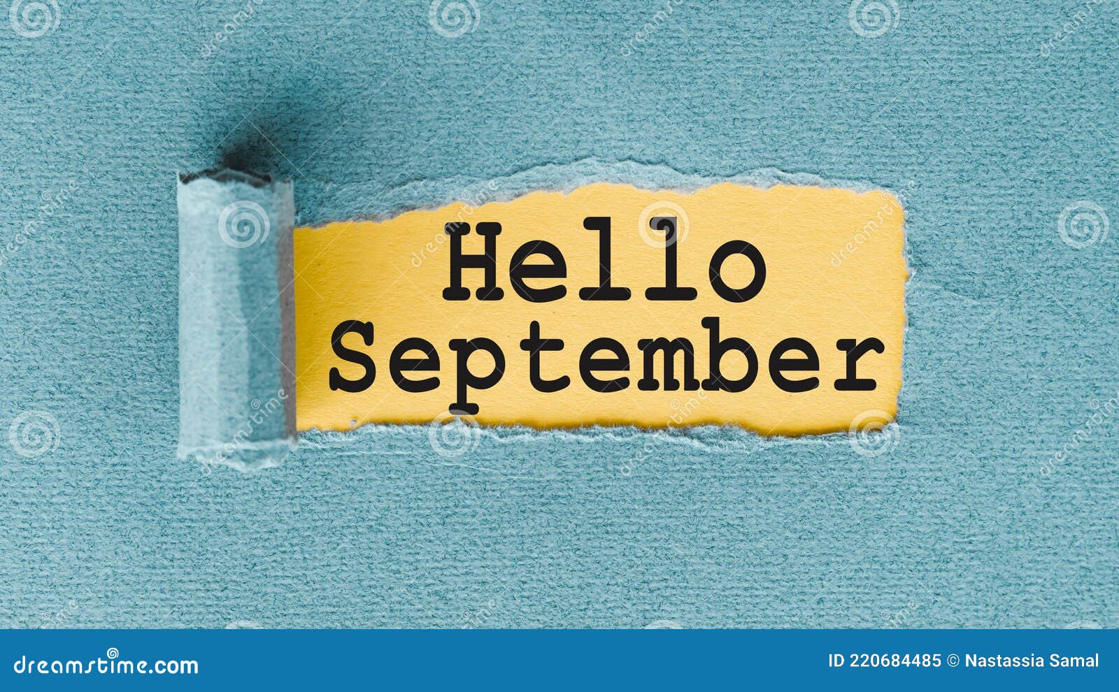 HELLO SEPTEMBER Words Written Under Ripped and Torn Paper Stock Image ...