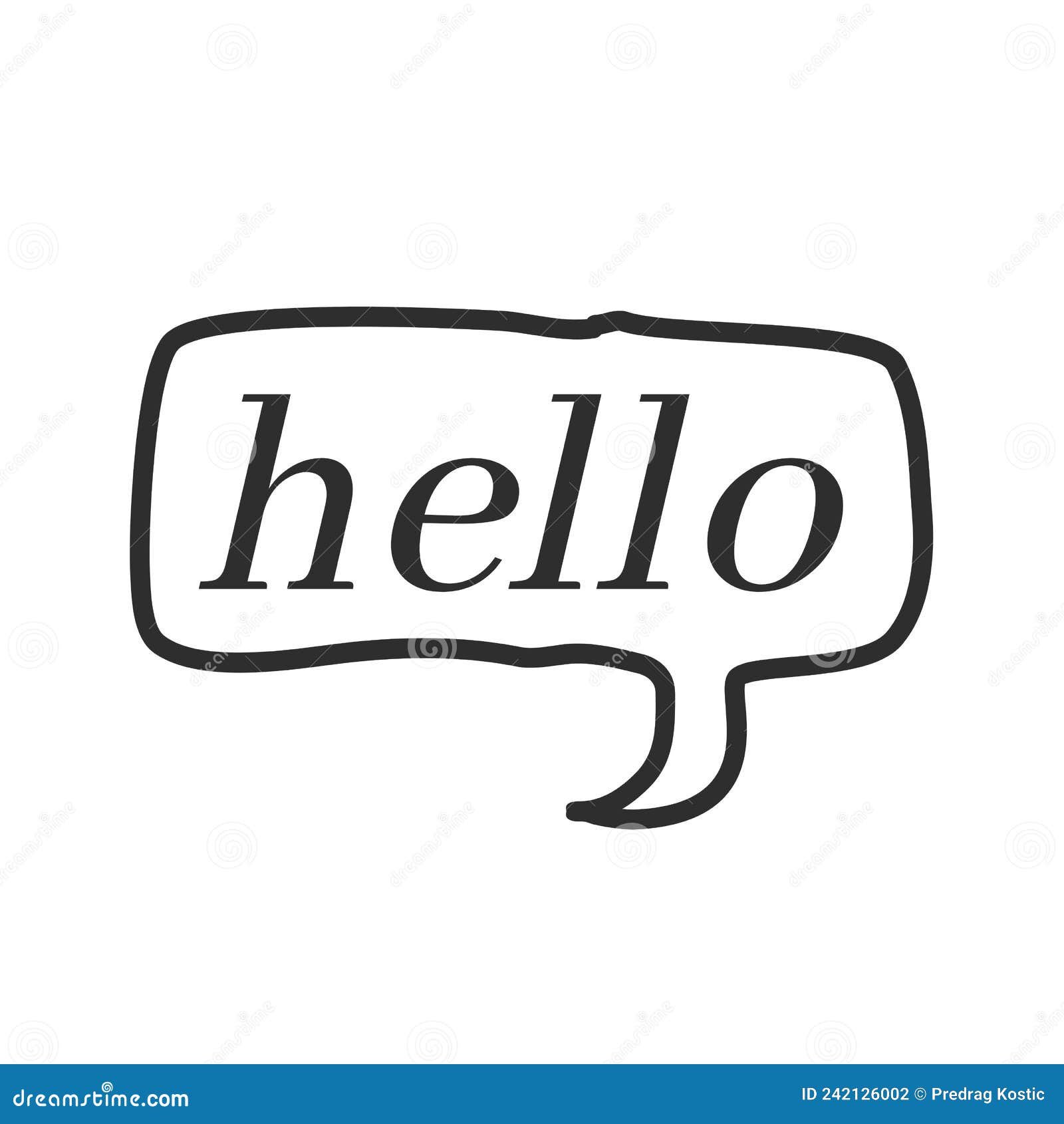 Hello sign stock illustration. Illustration of drawing - 242126002