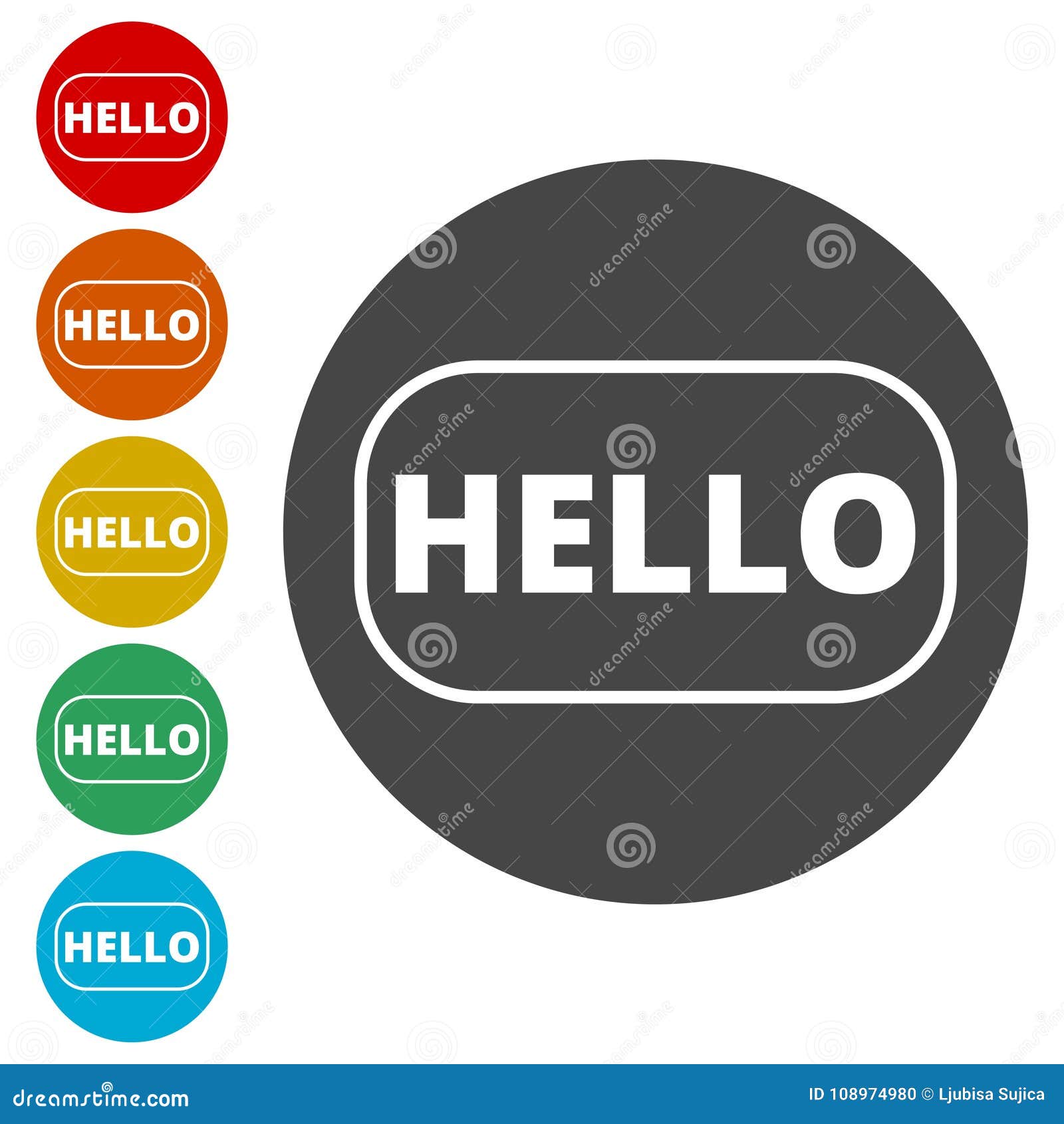 Hello sign. Vector stock. stock vector. Illustration of brush - 108974980