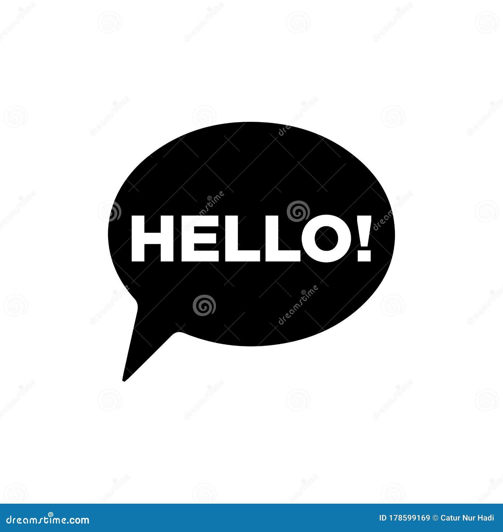 Hello Signage Bubble Talk Icon Flat Vector Template Design Trendy Stock ...