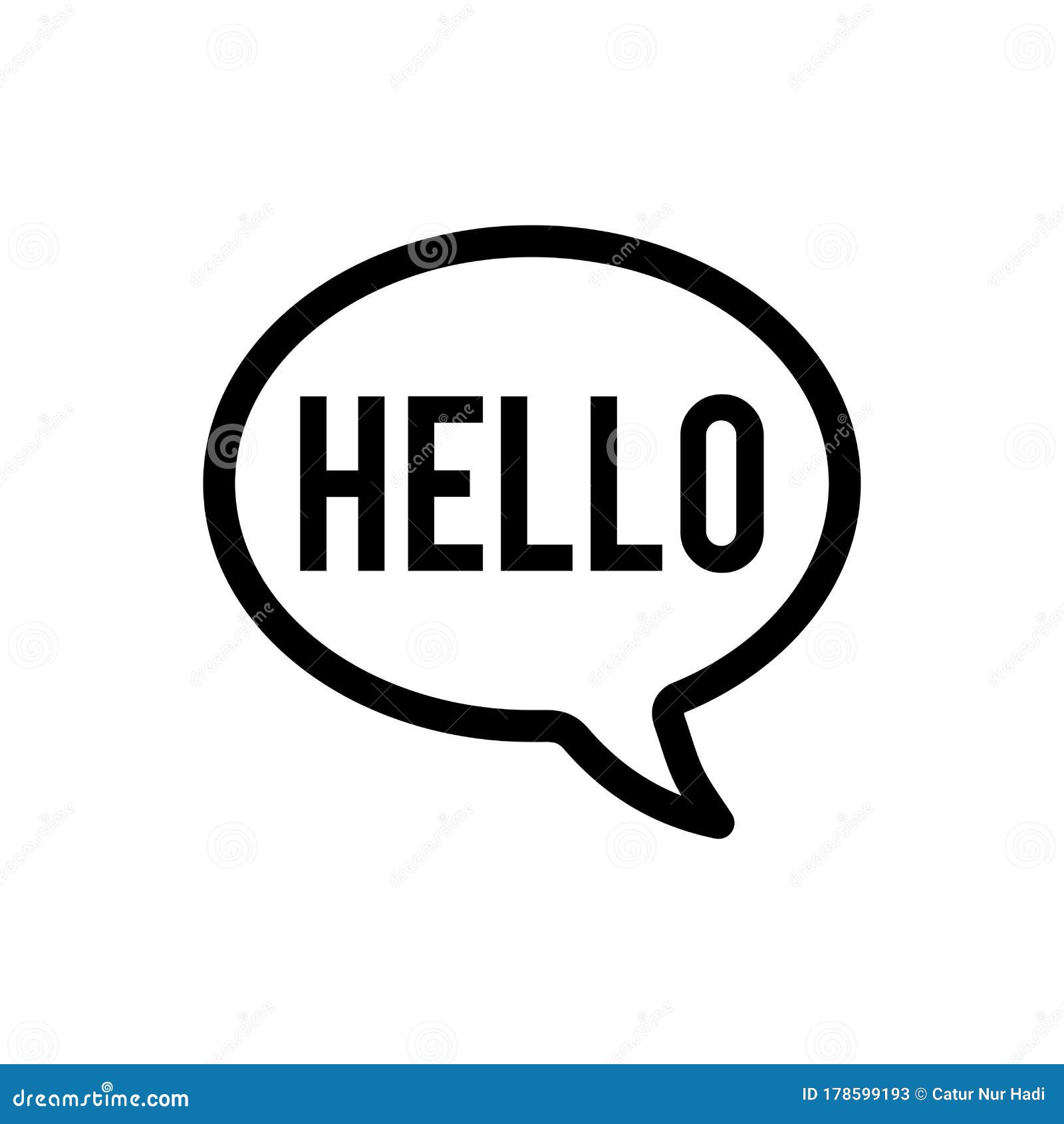 Hello Signage Bubble Talk Icon Flat Vector Template Design Trendy Stock ...
