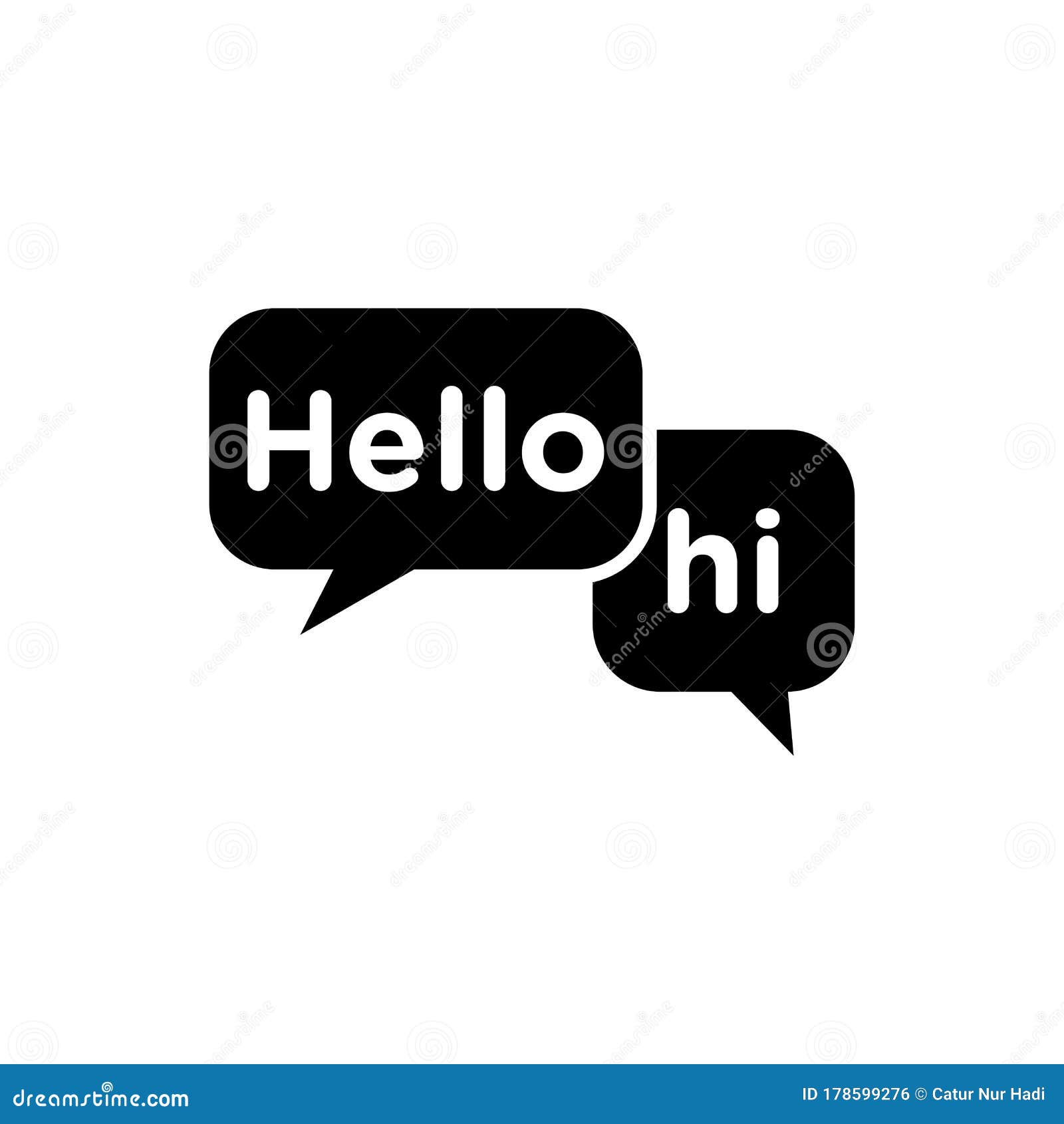 Hello Signage Bubble Talk Icon Flat Vector Template Design Trendy Stock ...