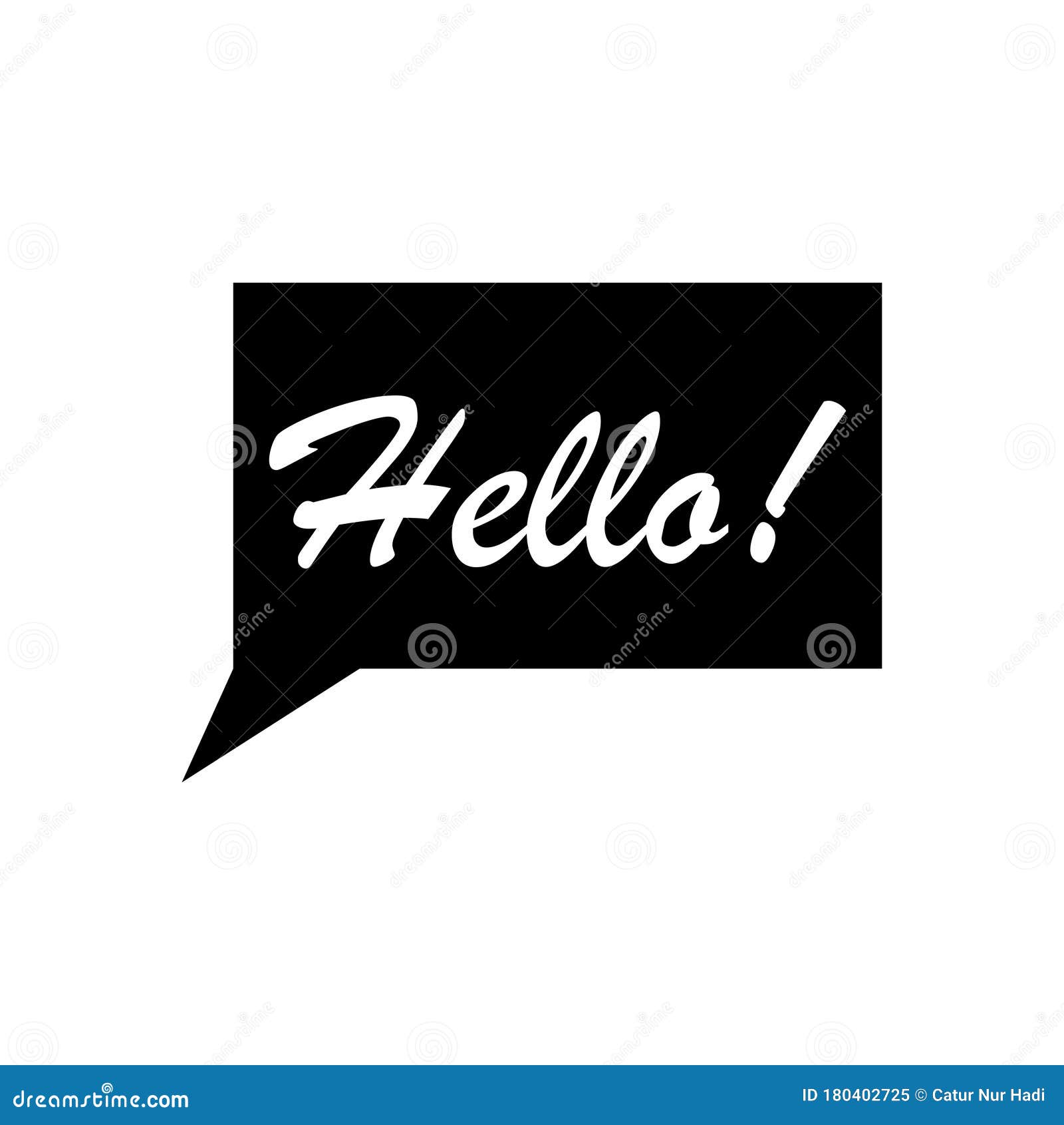 Hello Signage Bubble Talk Icon Flat Vector Template Design Trendy Stock ...