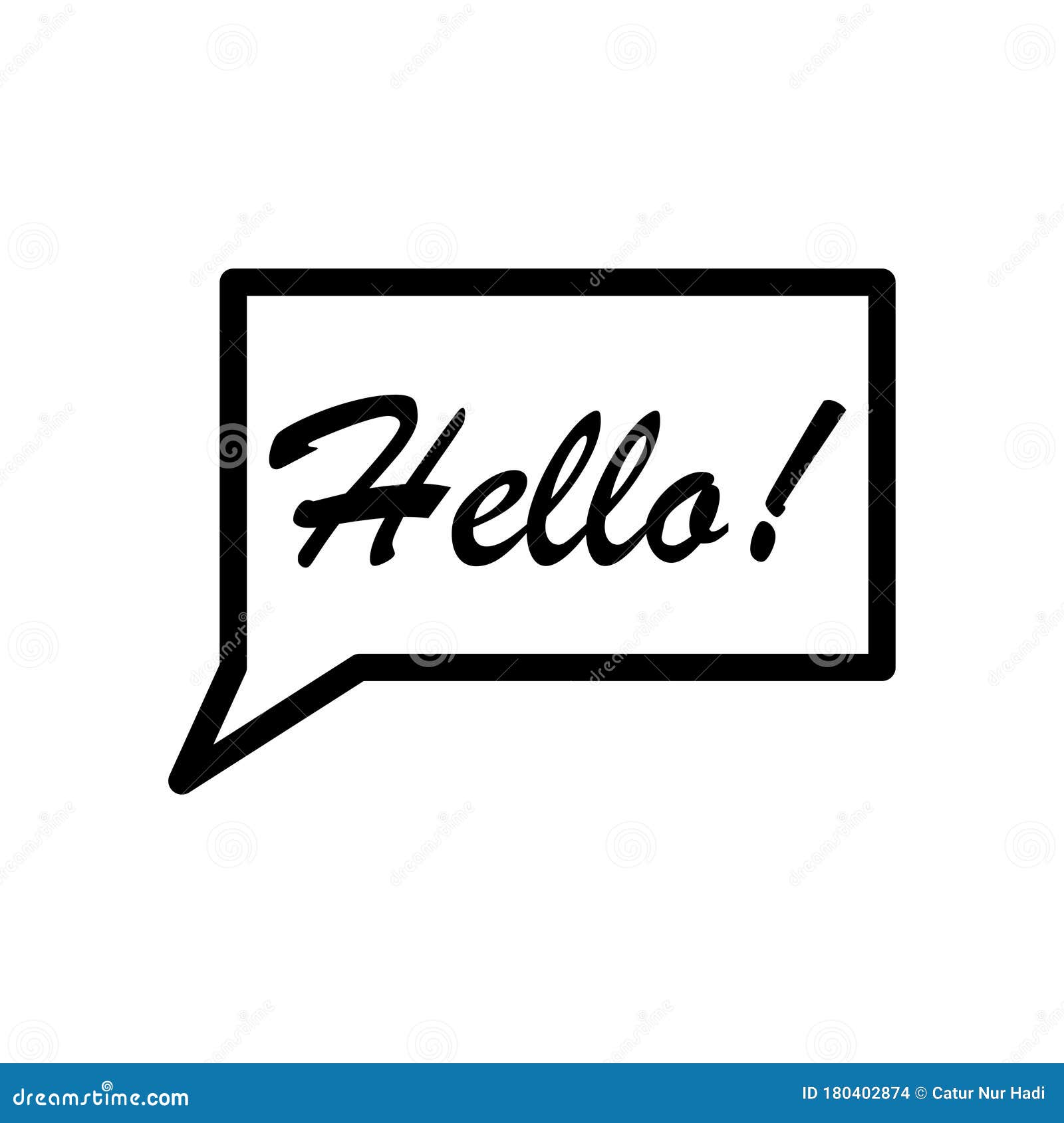 Hello Signage Bubble Talk Icon Flat Vector Template Design Trendy Stock ...