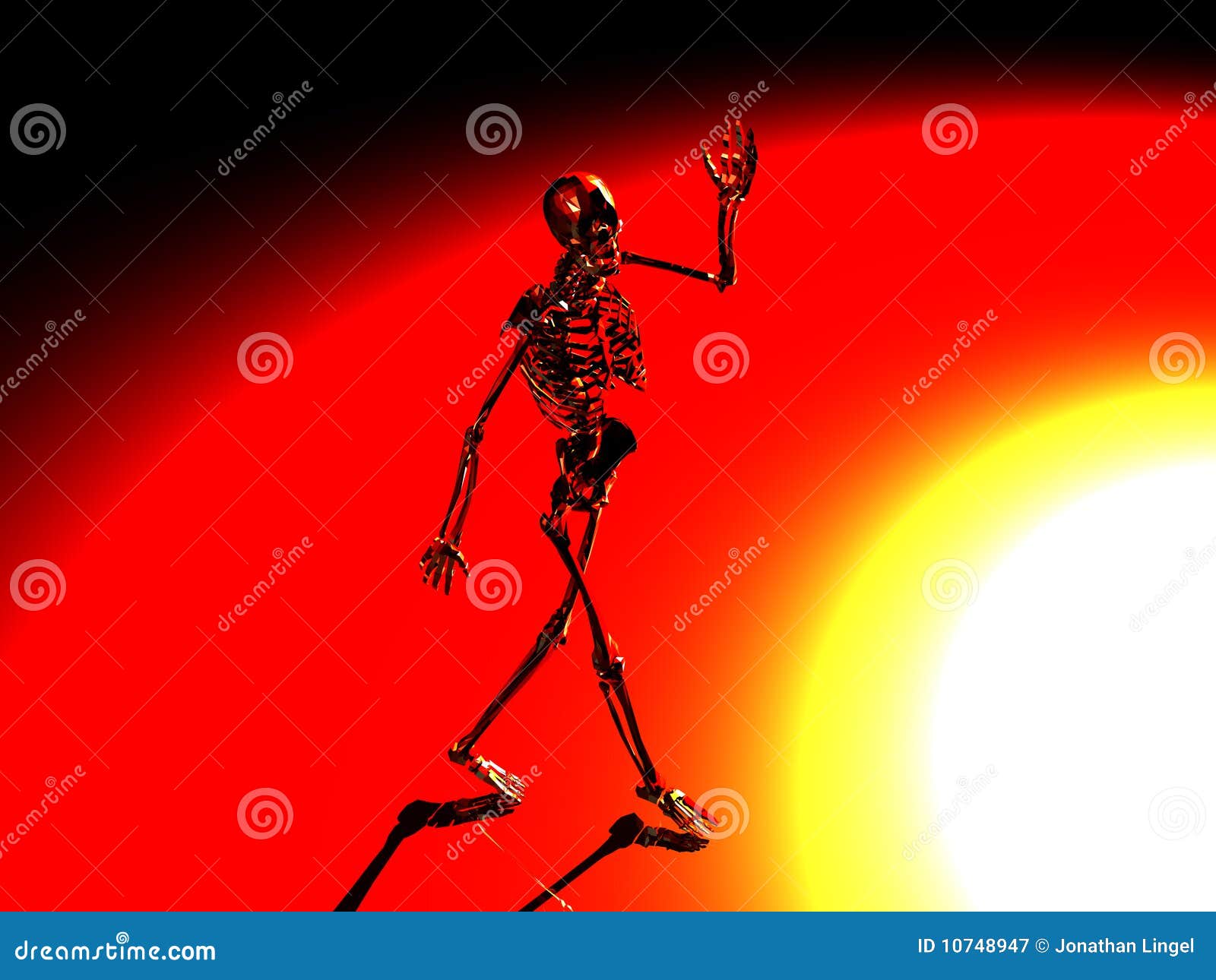 Hello skeleton stock illustration. Illustration of waving - 10748947
