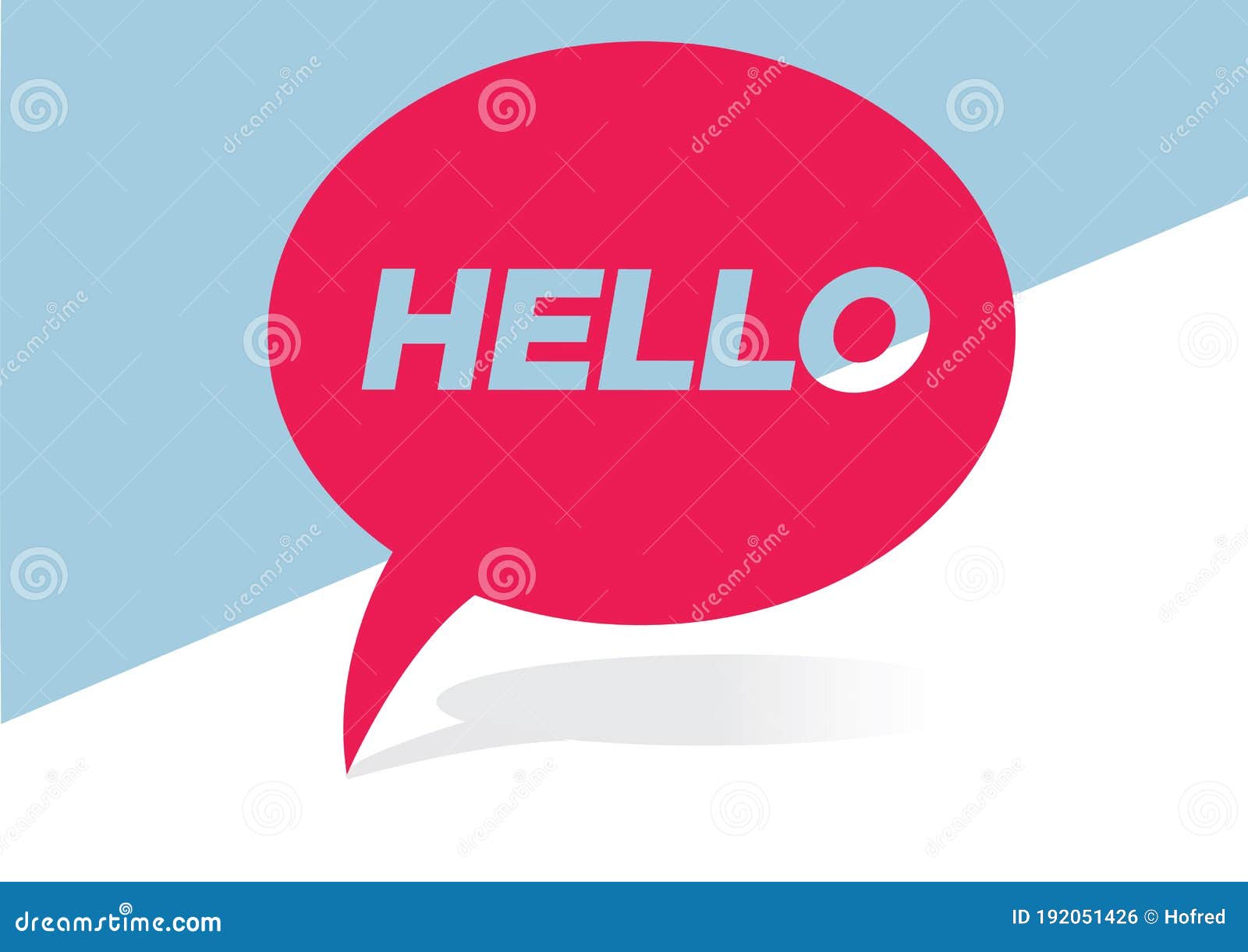 Hello Speech Bubble Style Typographic Headline in Red Stock Vector ...