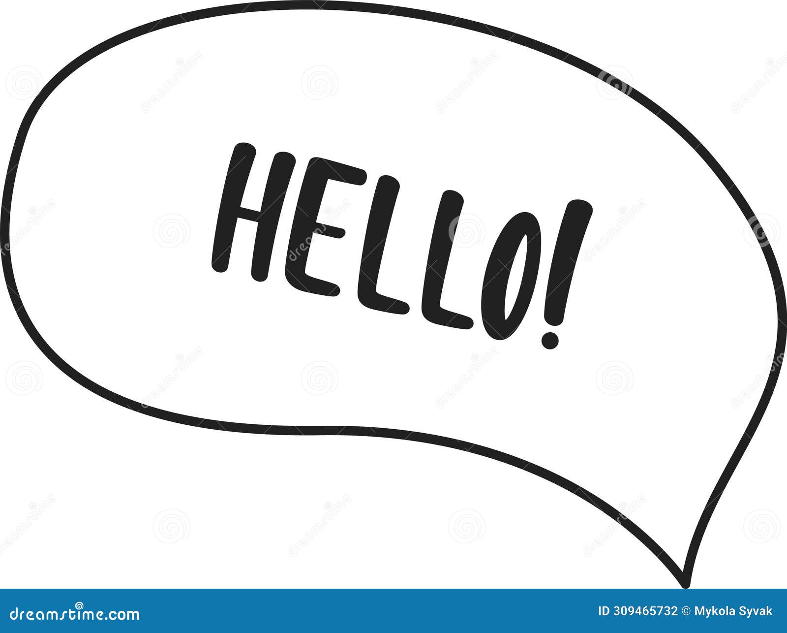 Hello Speech Bubble stock vector. Illustration of talk - 309465732