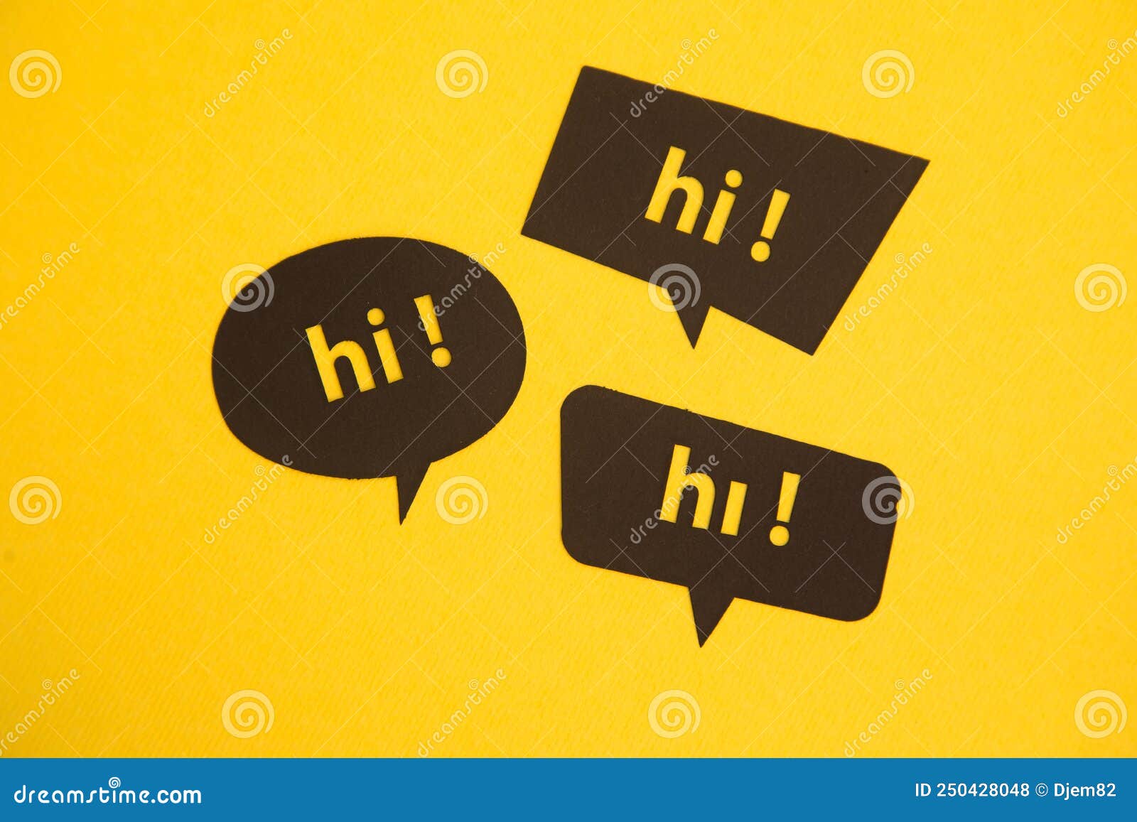 Hello Speech Bubble on the Yellow Background. Stock Photo - Image of ...
