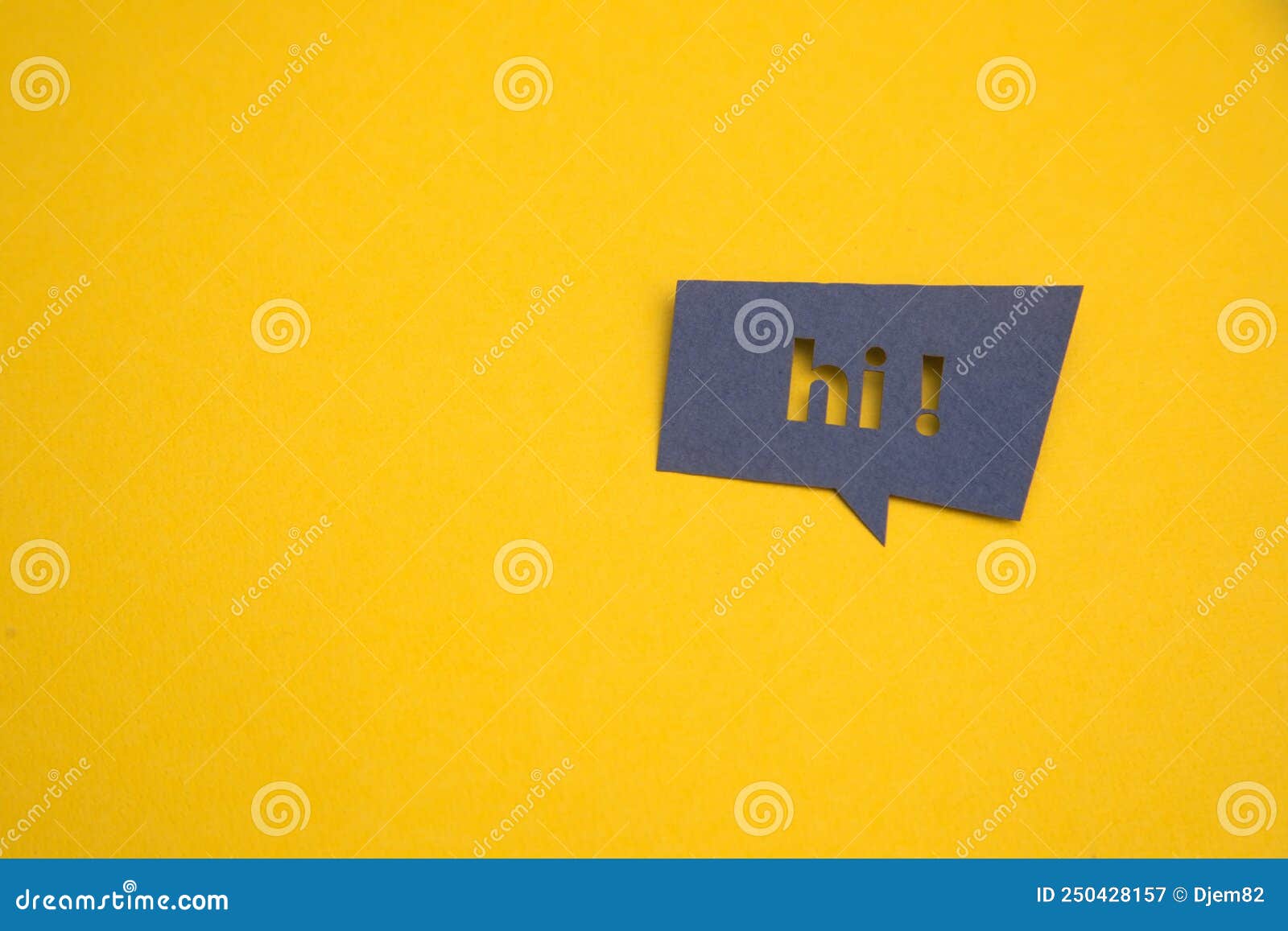 Hello Speech Bubble on the Yellow Background. Stock Image - Image of ...