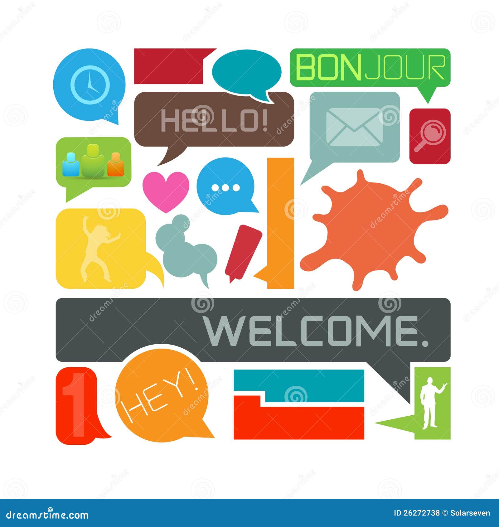 Hello! Speech Bubbles stock vector. Illustration of collection - 26272738