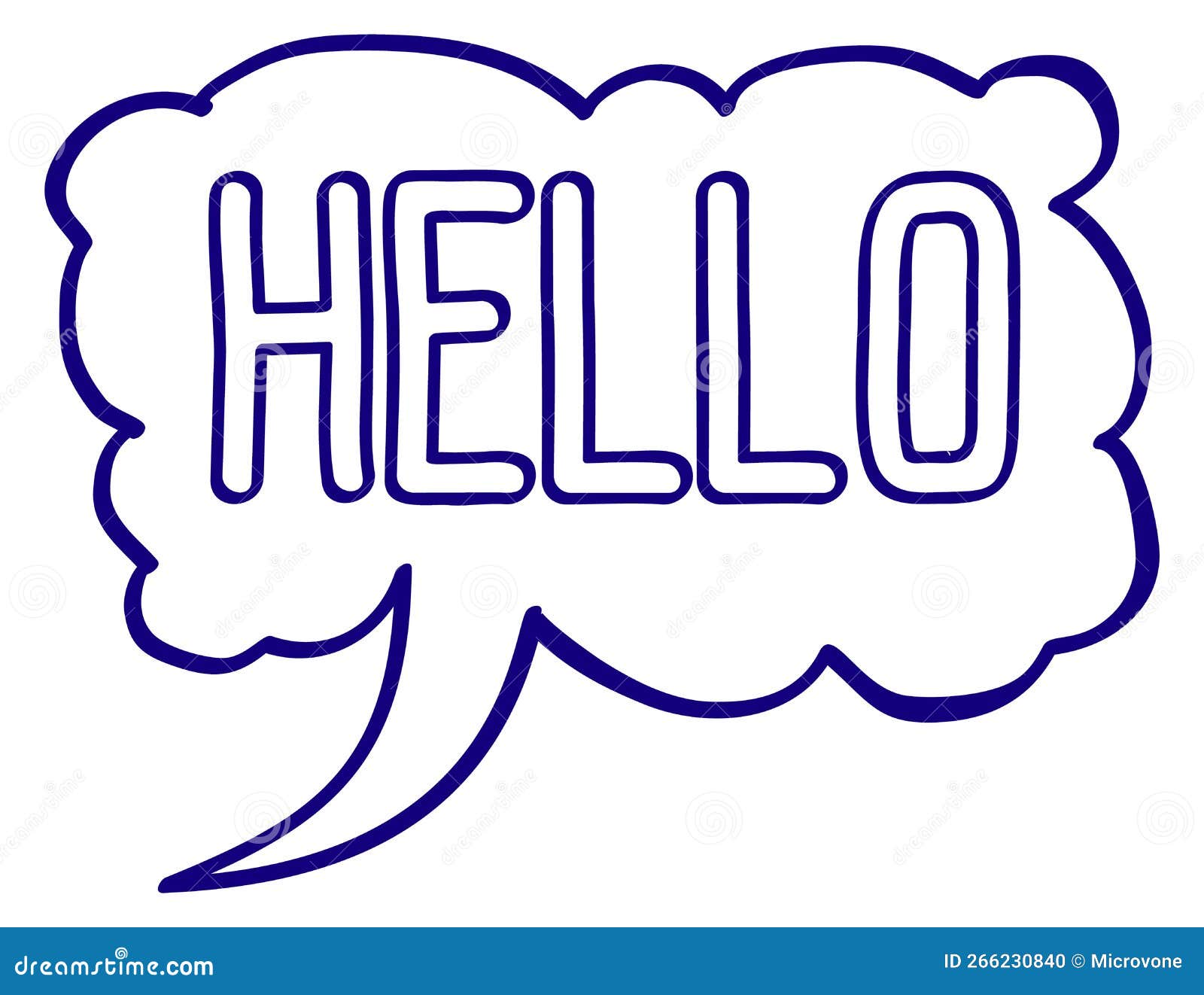 Hello Speech Cloud. Chat Message Comic Sticker Stock Illustration ...