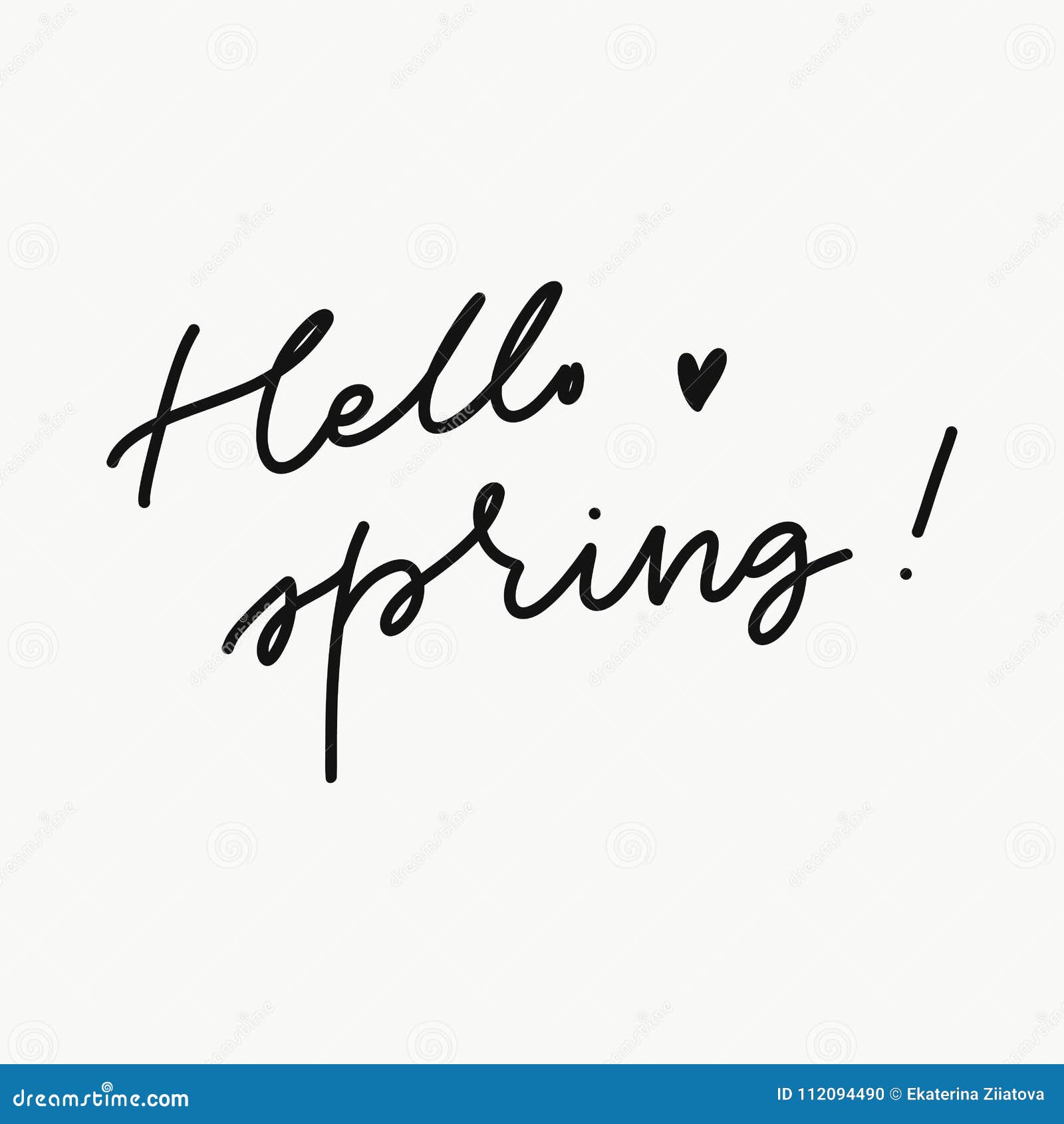 Hello Spring Artistic Hand Lettering. Vector Illustration Stock Vector ...