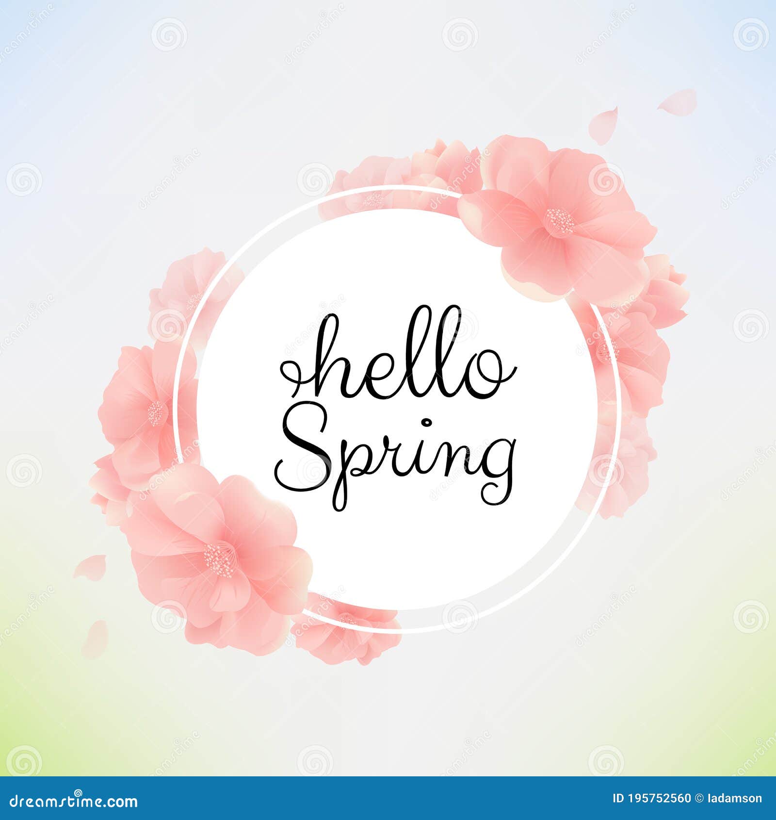 Hello Spring Banner stock vector. Illustration of paper - 195752560