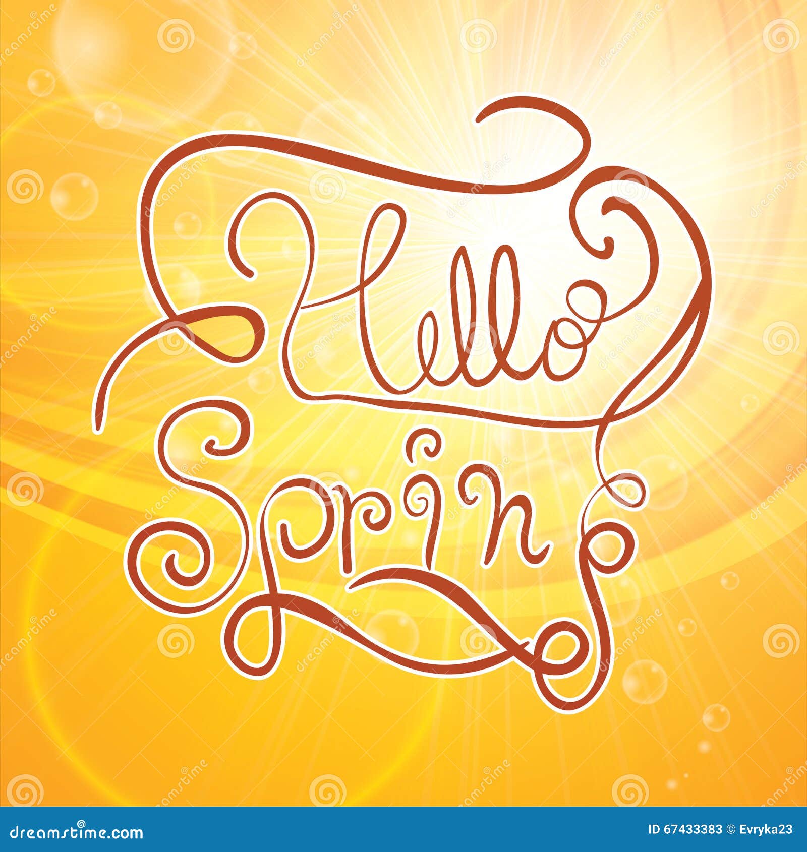 Hello Spring Beautiful Orange Background Stock Vector - Illustration of ...