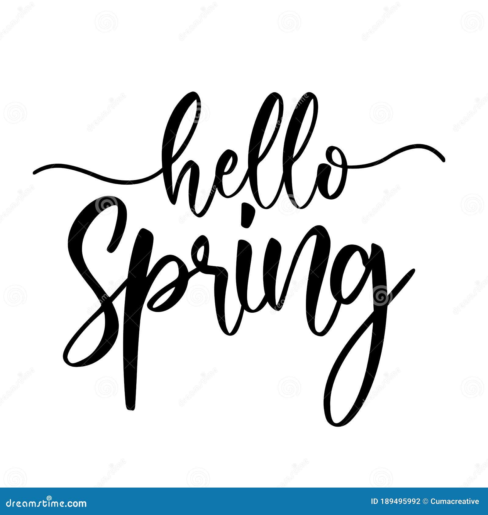 Hello Spring. Beautiful Spring Quote Stock Vector - Illustration of ...