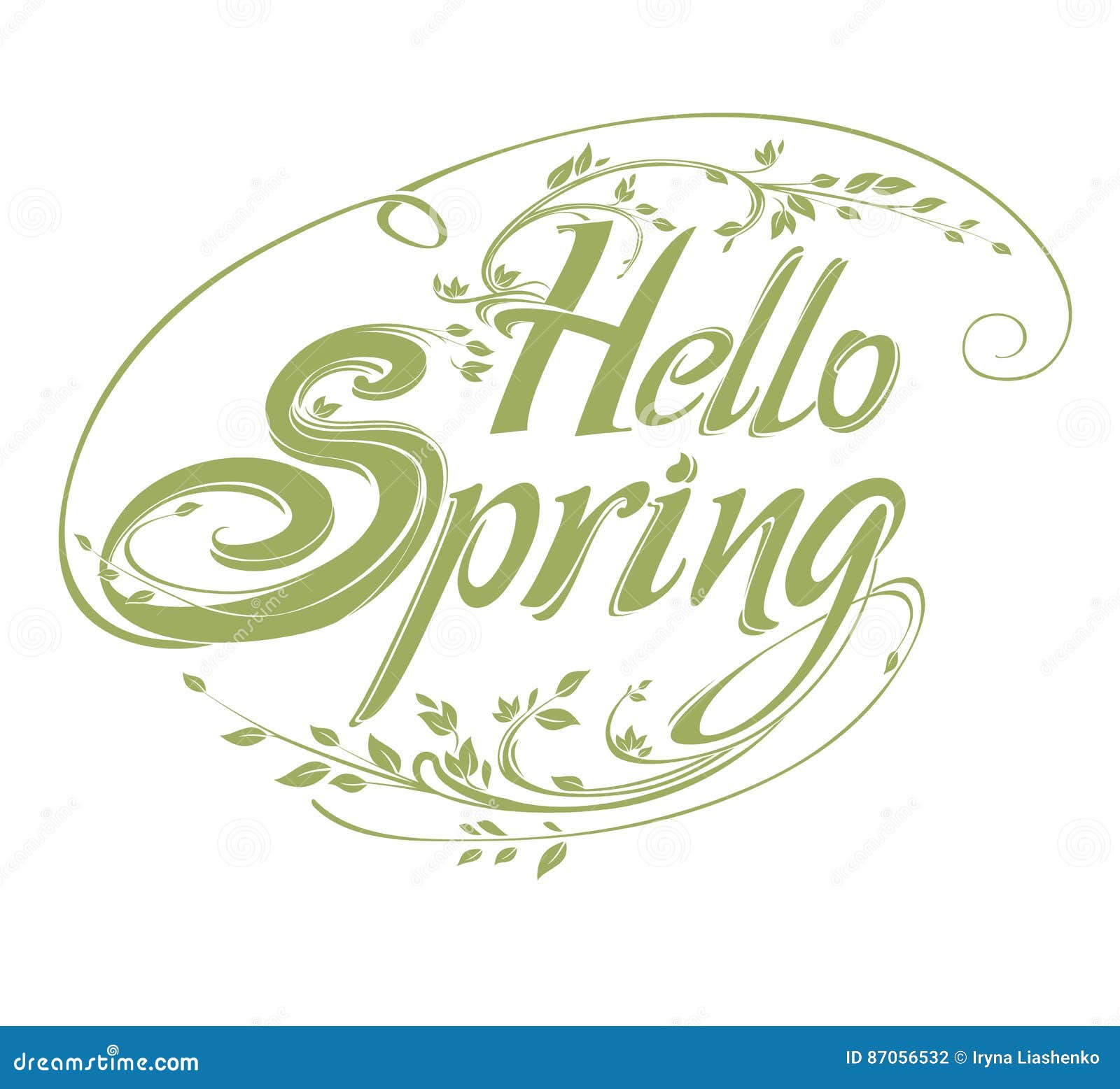 Hello Spring. stock illustration. Illustration of card - 87056532