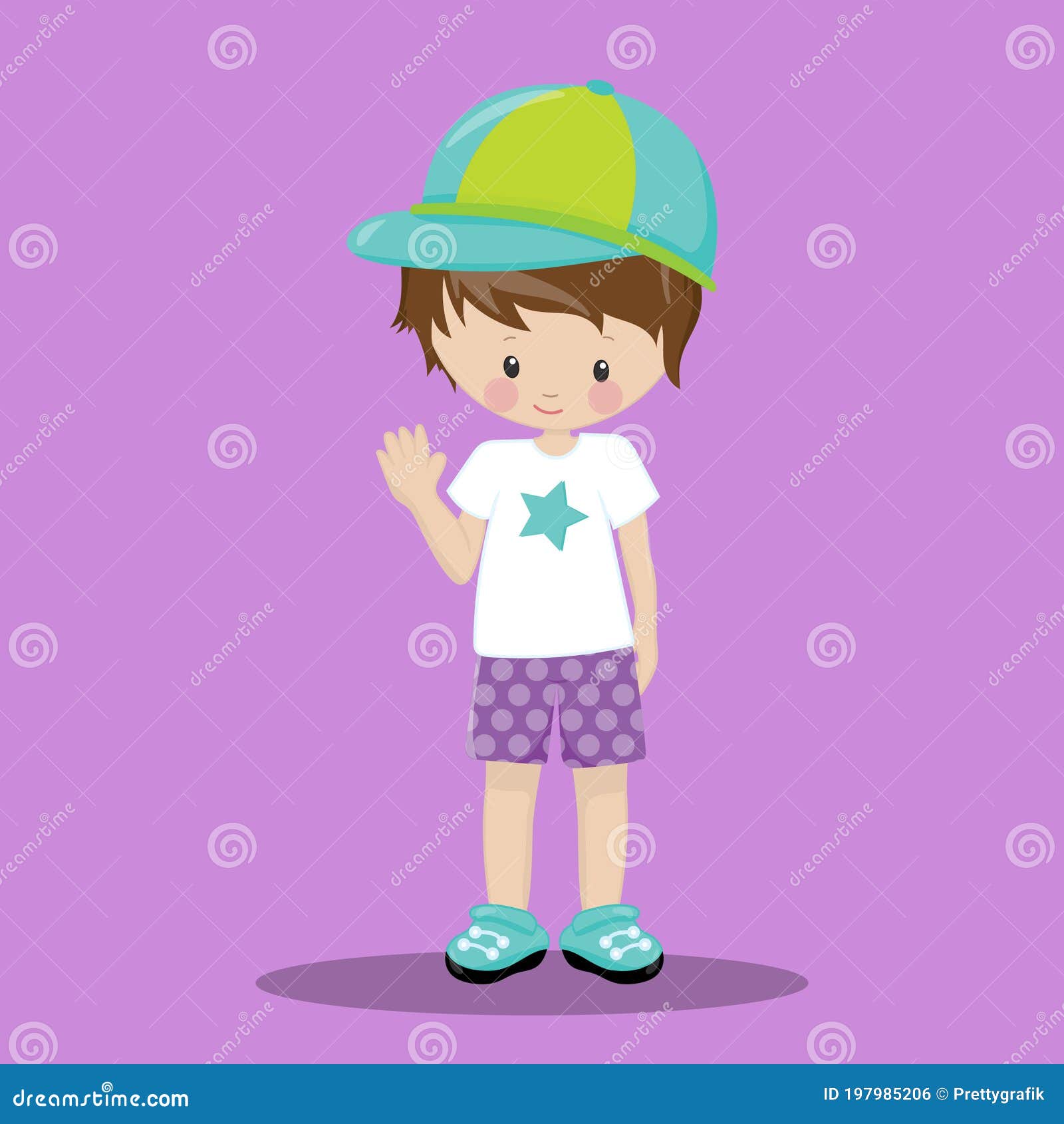 HELLO SPRING BOY BROWN 04 stock vector. Illustration of spring - 197985206