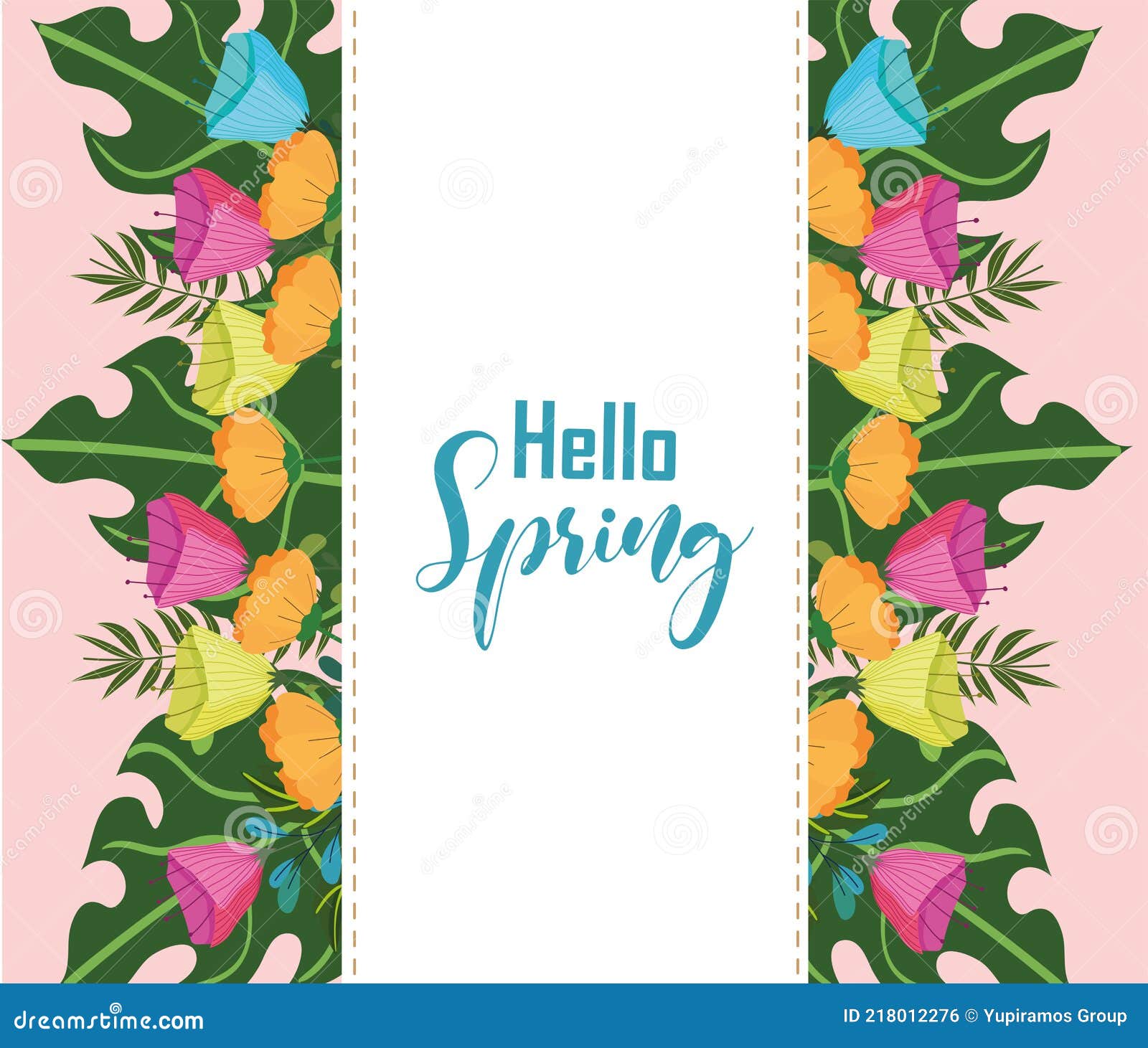 Hello spring banner stock vector. Illustration of frame - 218012276