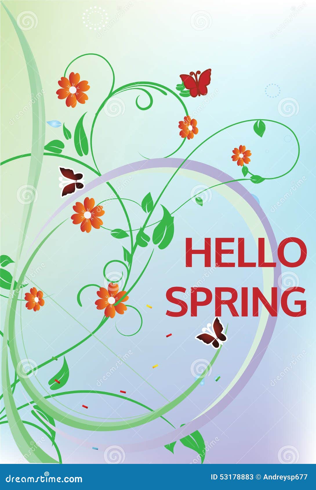 Hello spring with flower stock vector. Illustration of celebration ...