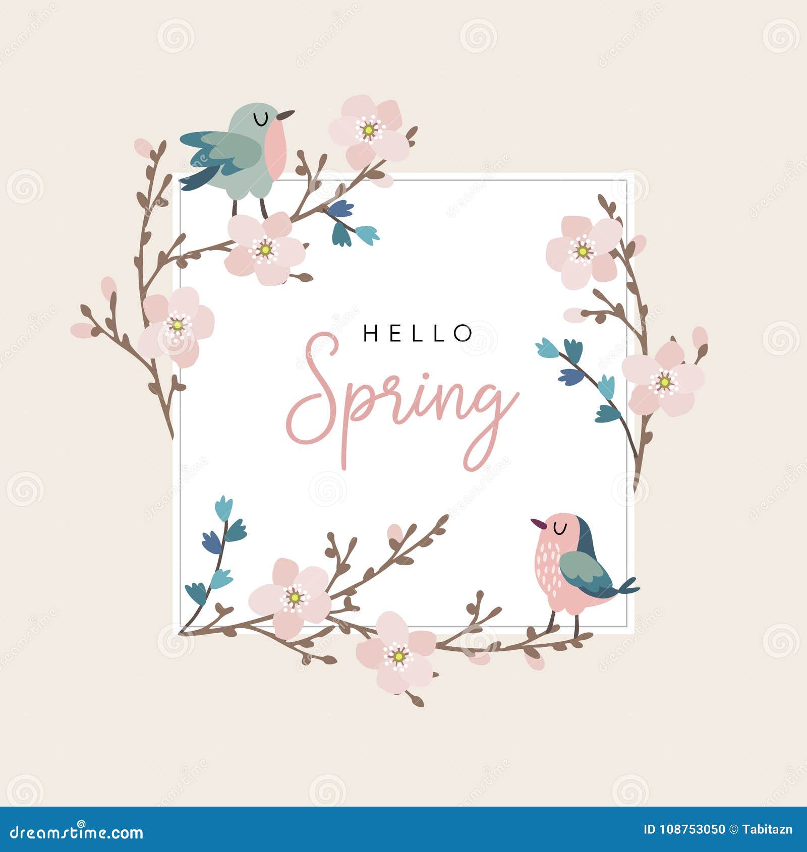 Spring Cute Greeting Card Stock Illustrations – 158,149 Spring Cute ...