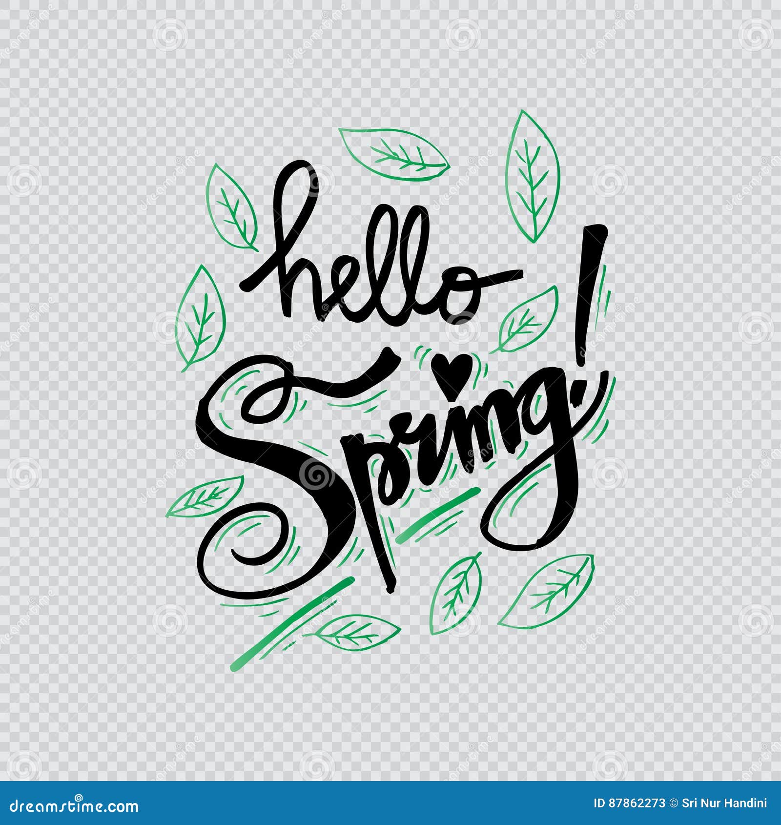 Hello Spring. Hand Lettering. Stock Illustration - Illustration of ...