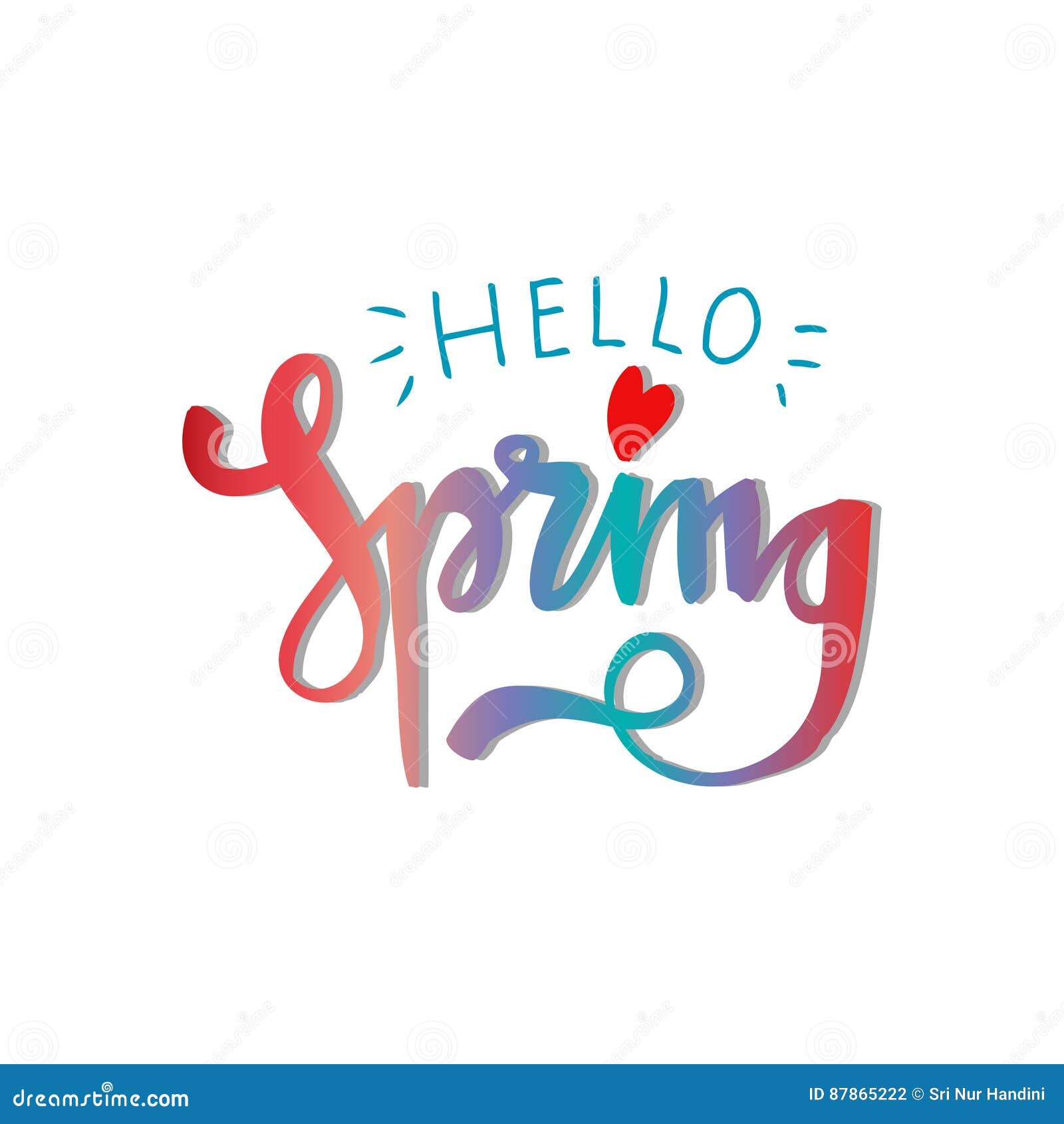 Hello Spring. Hand Lettering. Stock Vector - Illustration of message ...