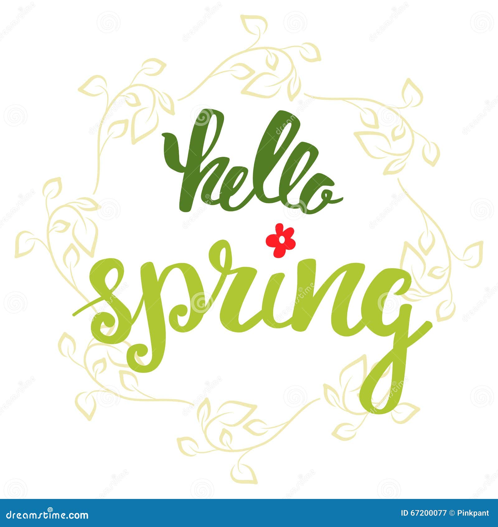 Hello Spring. Hand Lettering, Calligraphy Inscription Stock Vector ...