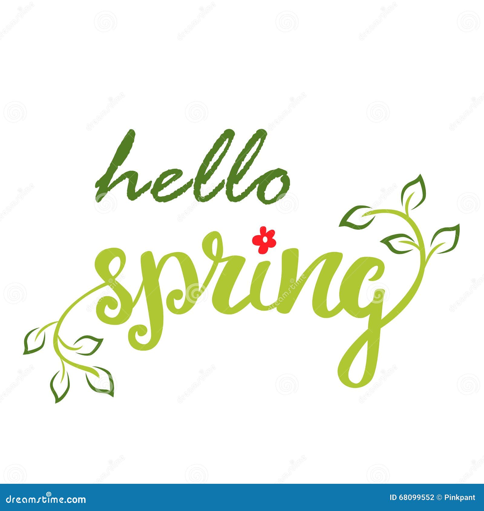 Hello Spring. Hand Lettering, Calligraphy Inscription Stock Vector ...