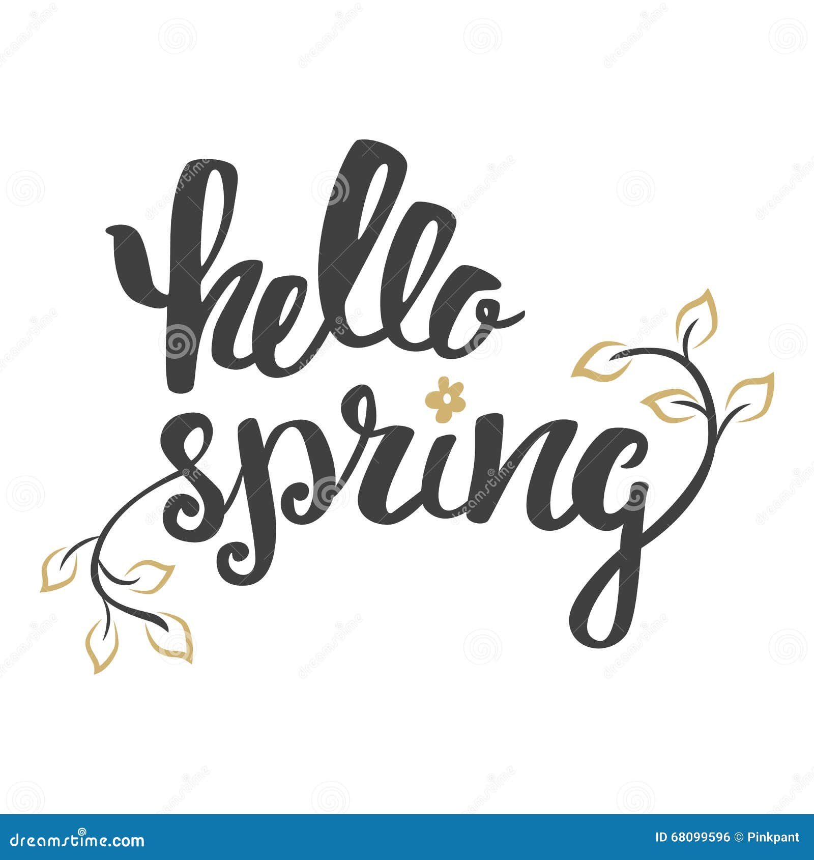 Hello Spring. Hand Lettering, Calligraphy Inscription Stock Vector ...