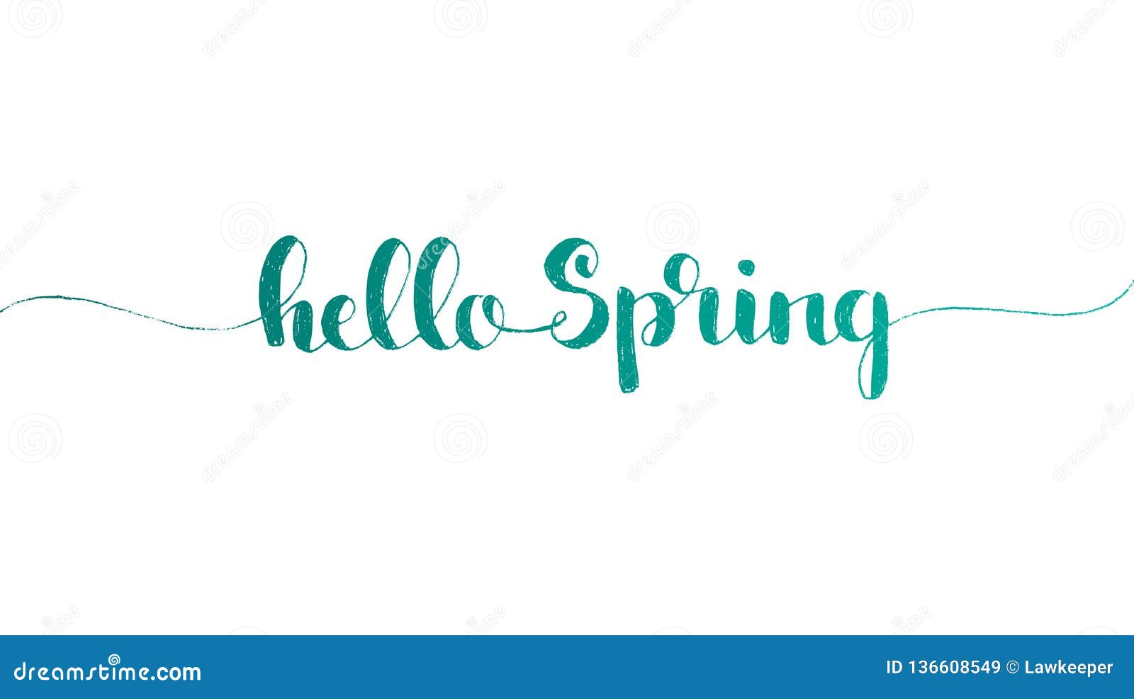 Hello Spring Hand Lettering Stock Vector - Illustration of nature ...