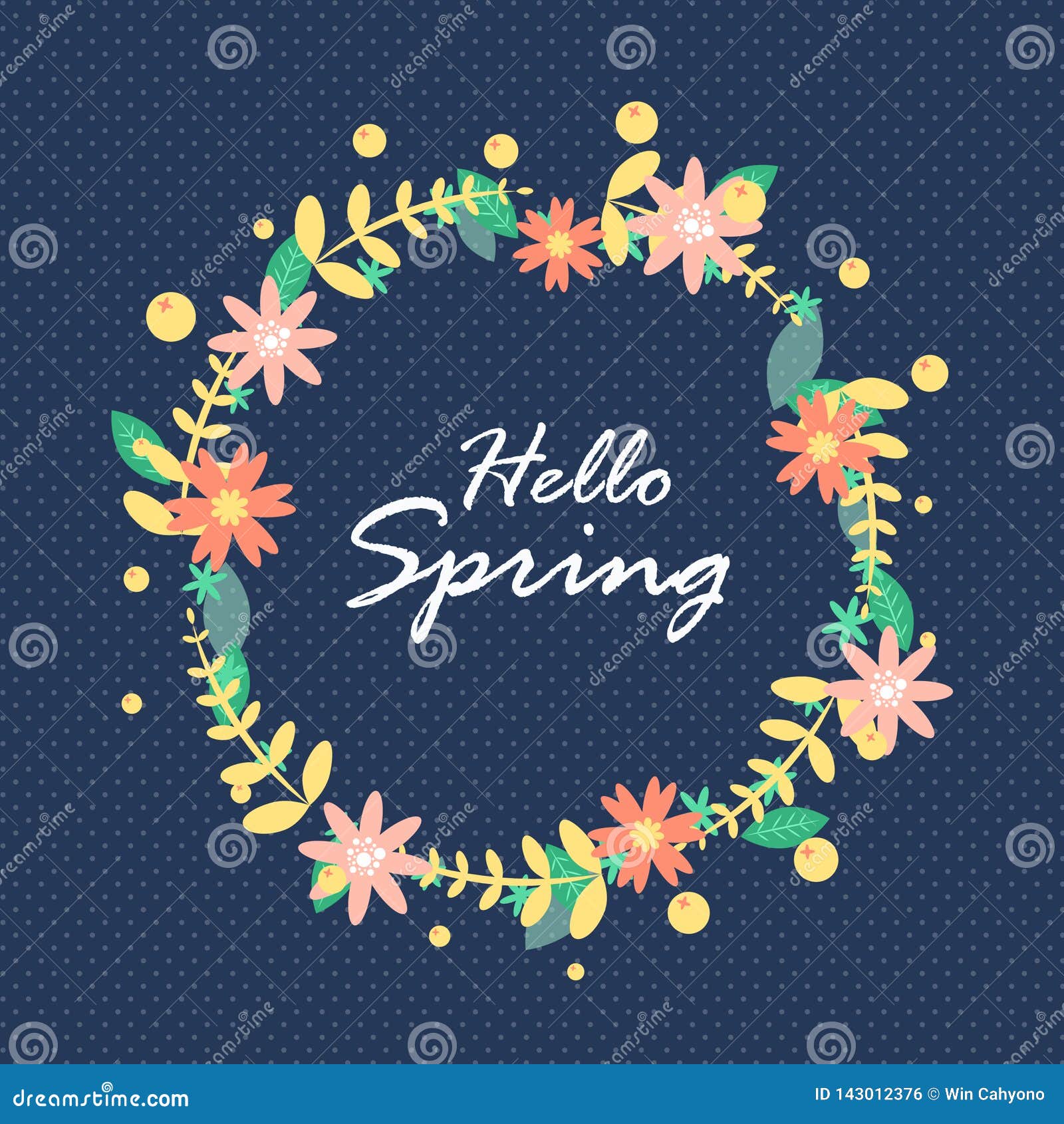 Hello Spring. Hello Spring Greeting Card with Daisies Stock Vector ...