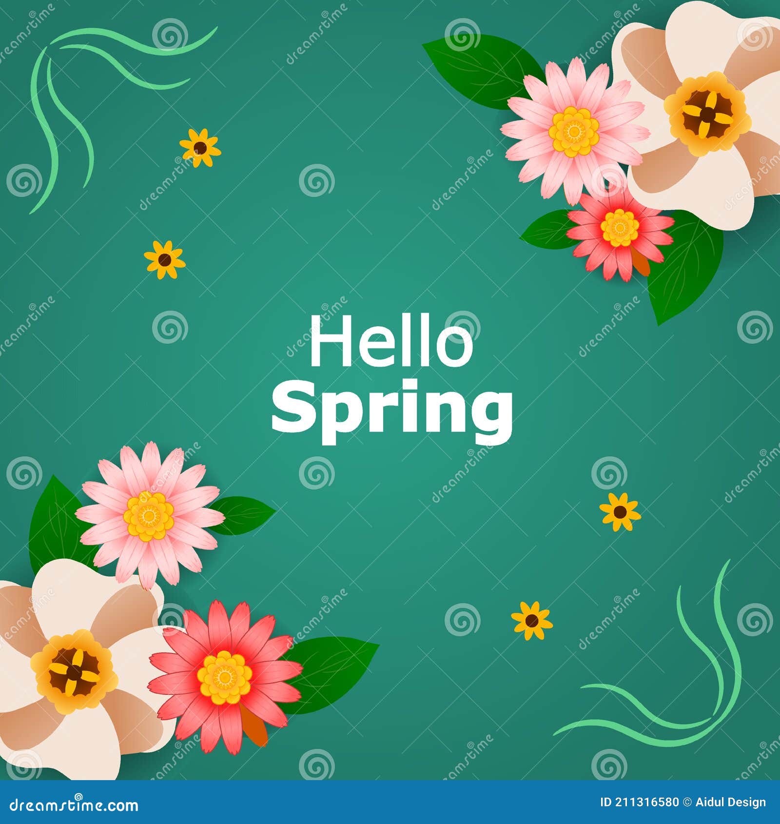 Hello Spring Illustration AD289 Stock Vector - Illustration of flowers ...